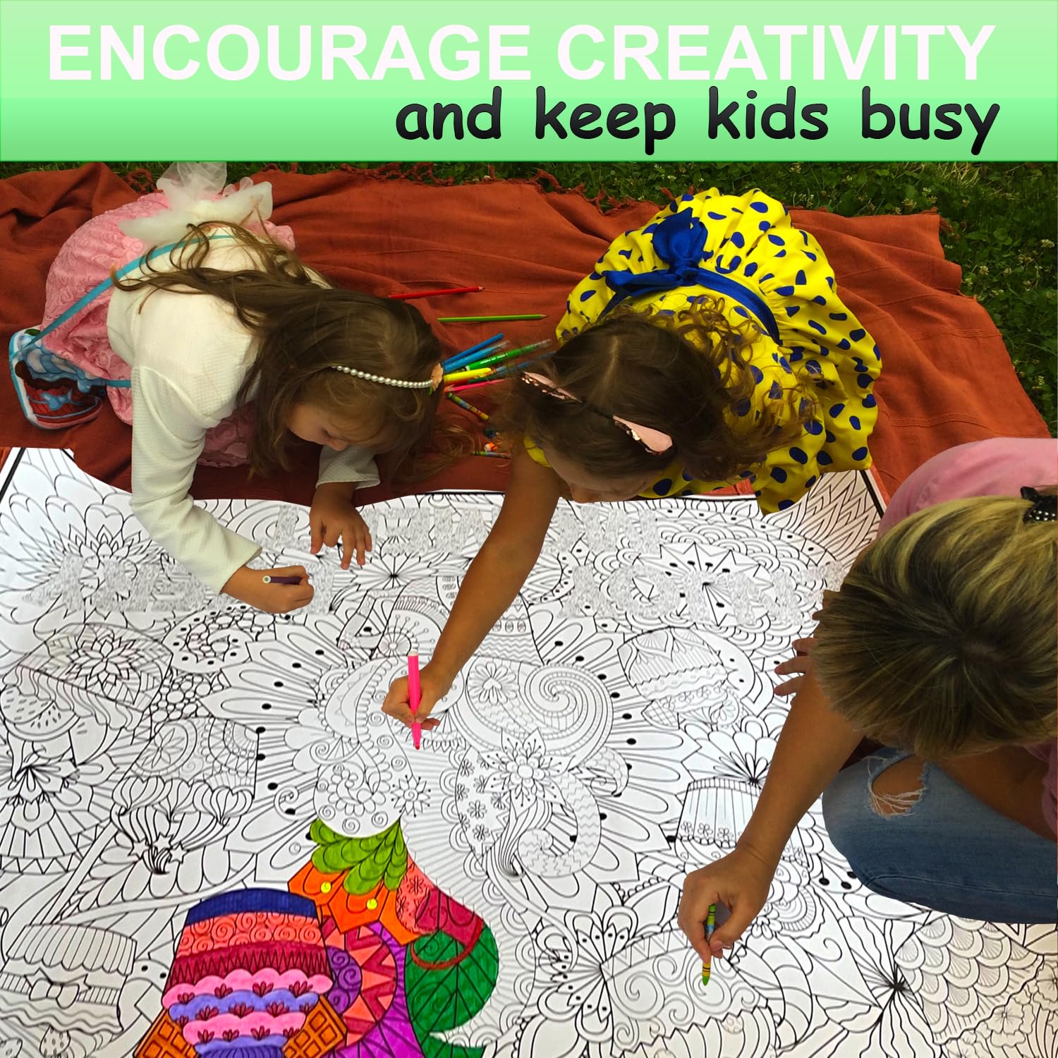 Snapklik.com : Huge Coloring Poster For Adults And Kids - Cupcakes ...