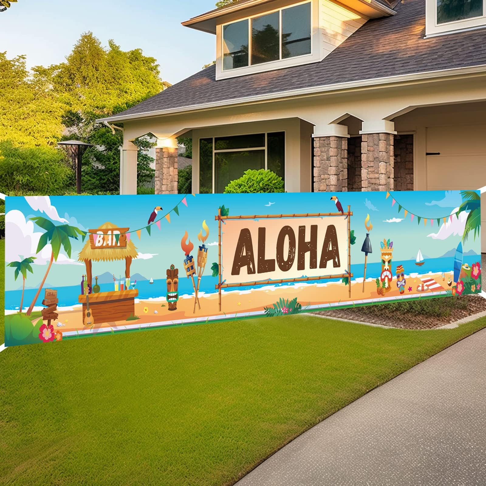 Amazon.com: Hawaiian Luau Party Decoration Supplies, Tiki Totem Door ...