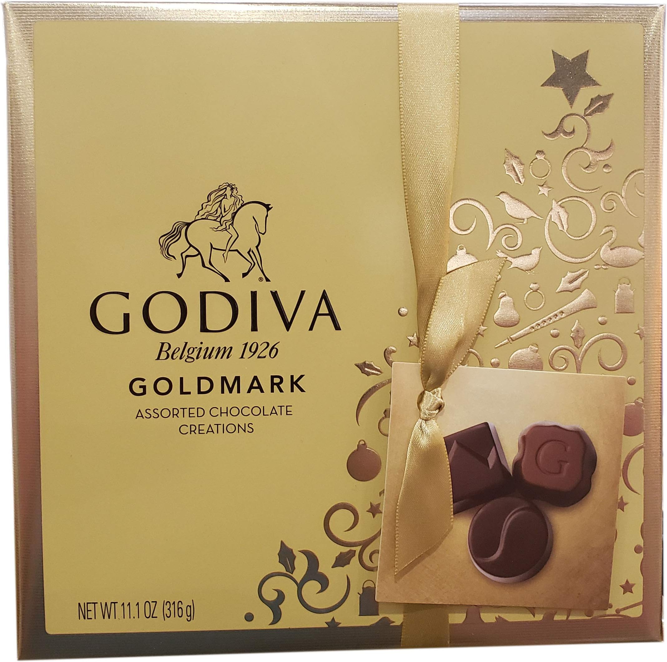 Amazon.com: Godiva Chocolatier Holiday Assorted Gourmet Chocolate Gold Gift Box, Creamy Milk ...