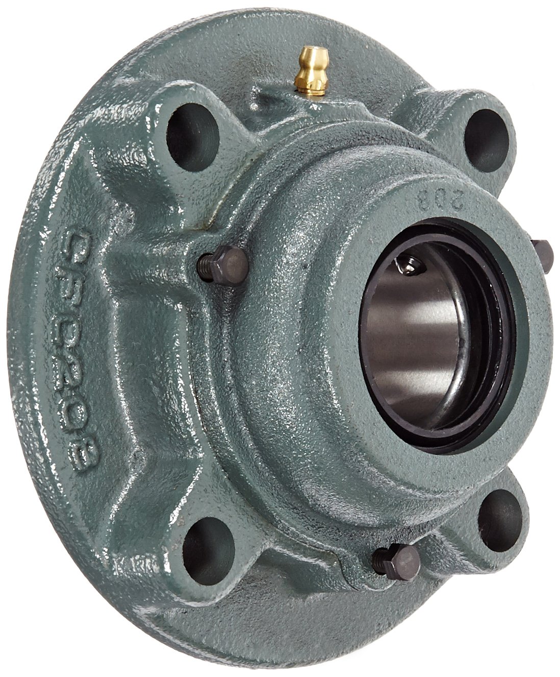 NTN C-UCFC208D1 Light Duty Piloted Flange Bearing, 4 Bolts, Setscrew Lock, Regreasable, Contact ...