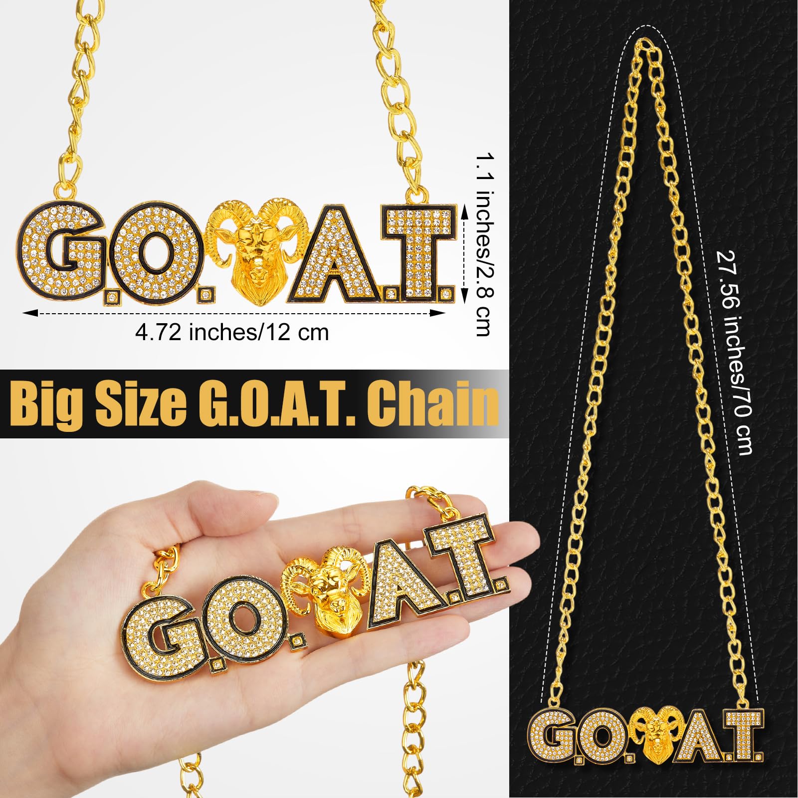 Snapklik.com : 1 Pcs Goat Chains Necklace Gold Champion Award Winner ...