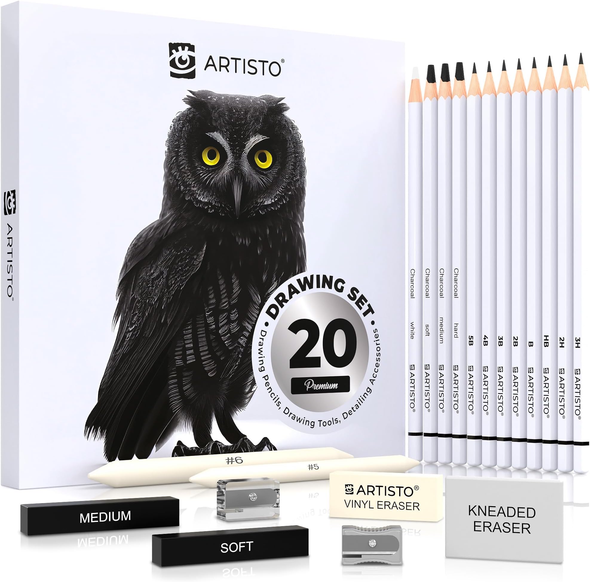 Amazon.com: Artisto Drawing and Sketching Pencil Art Set (20 Items ...