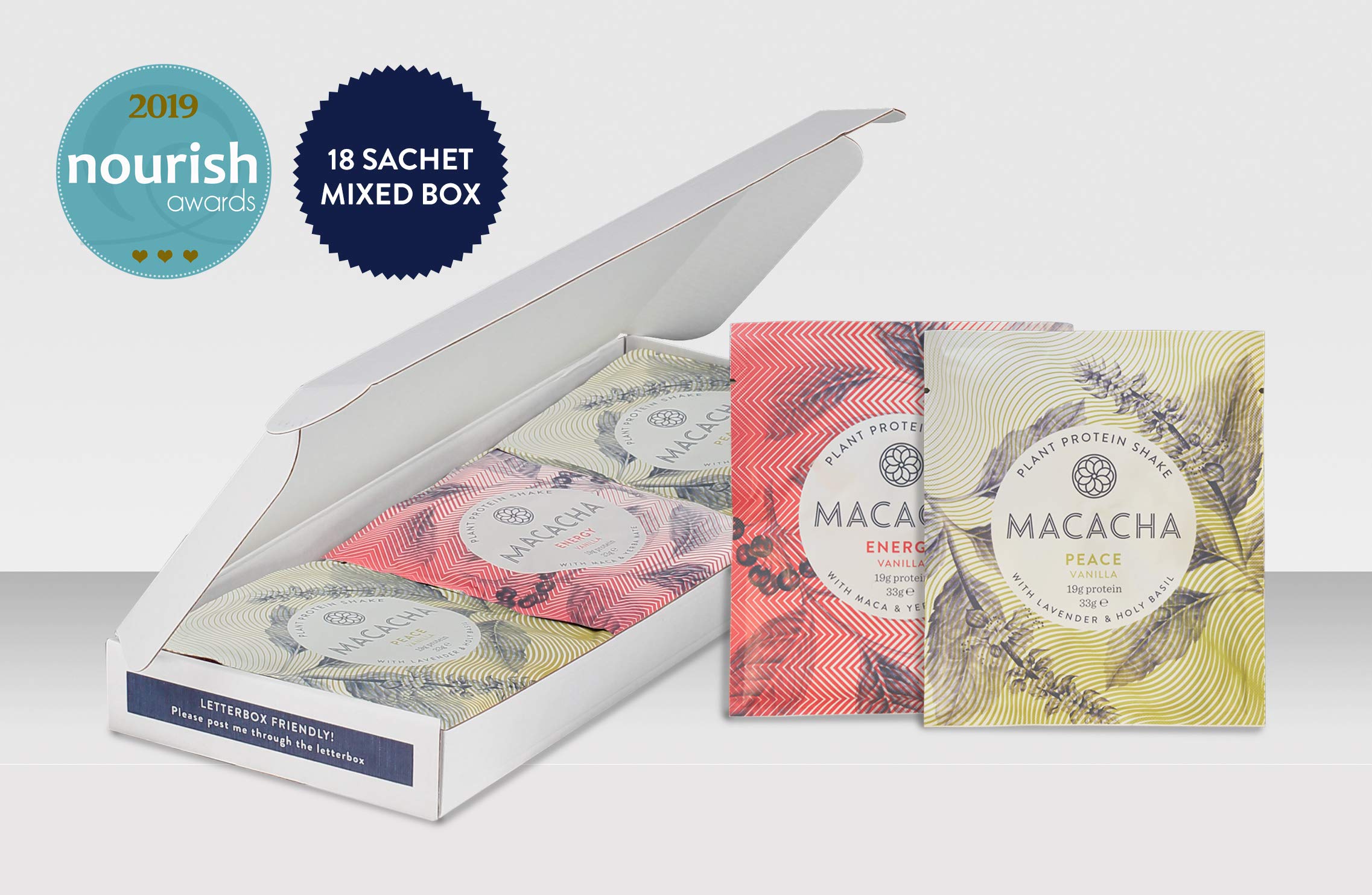Buy MACACHA - 18 Vegan Sachet Mixed Pack (9 x Peace Protein Sachets & 6 ...
