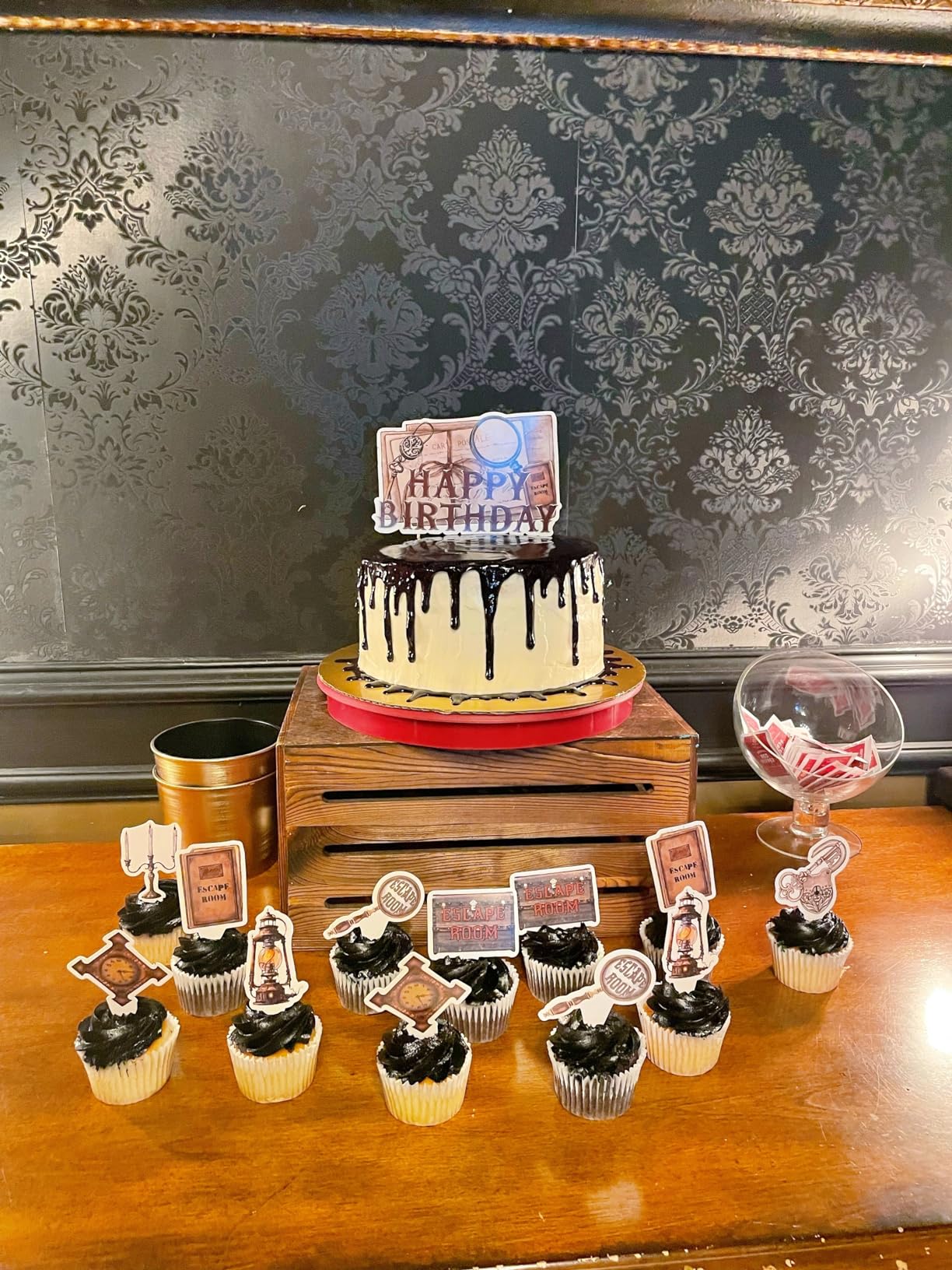Amazon.com: 25 Pcs Escape Room Cake Topper Cupcake Toppers Escape Room ...