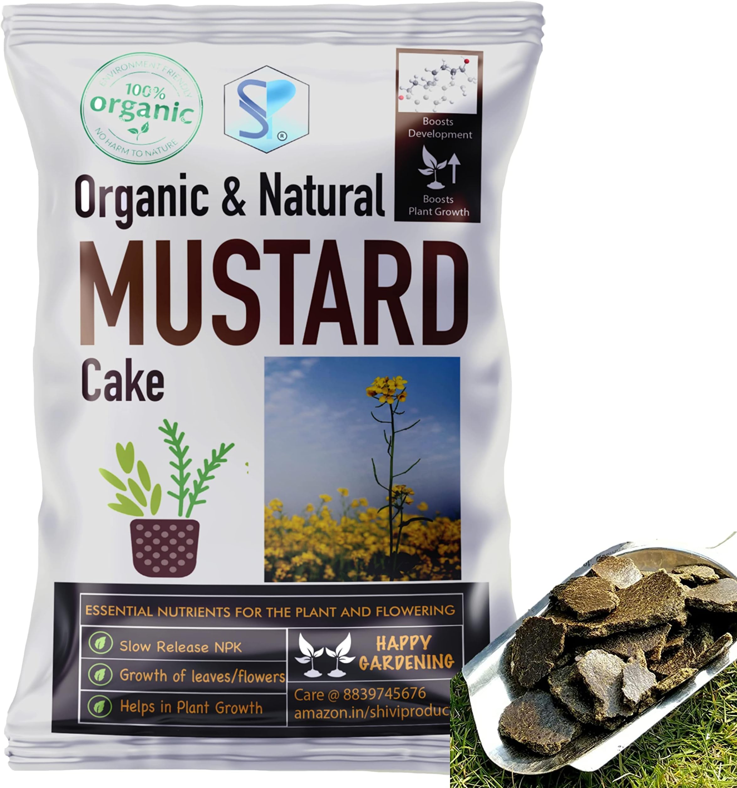 Shiviproducts Organic 100% Pure Mustard Cake For Plants (4.5 Kg ...