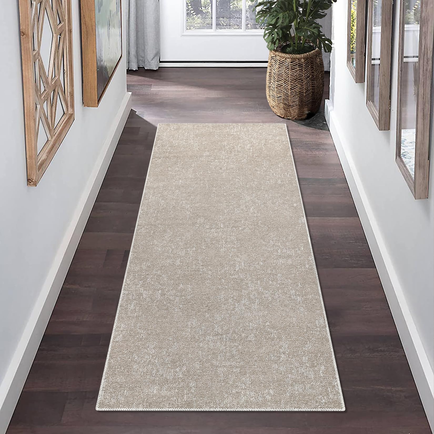 Amazon.com: ROYHOME Runner Rug Modern Solid Textured Hallway Runner Rug ...