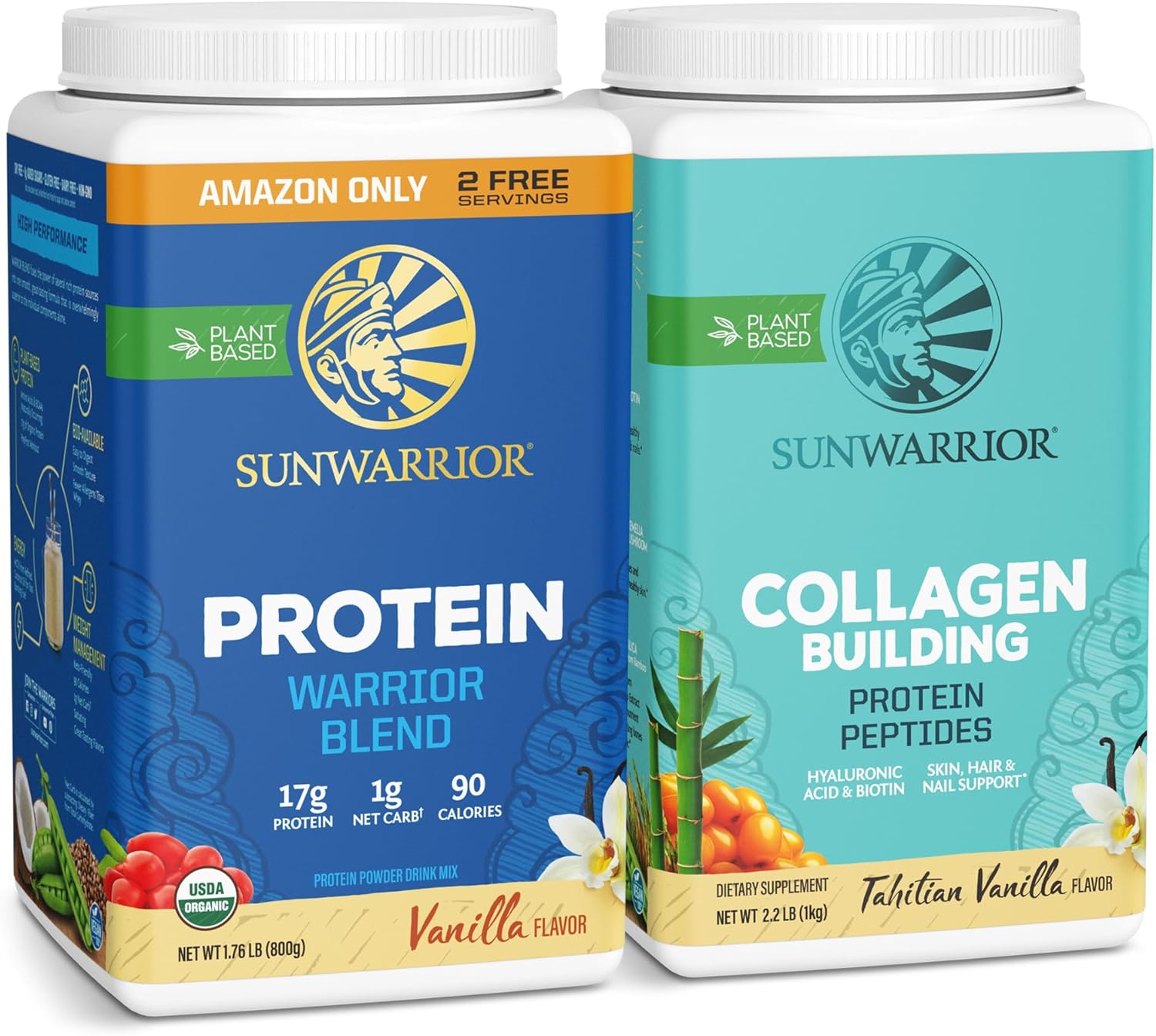 Amazon.com: Sunwarrior Vegan Protein Powder Plant Based Organic Protein ...
