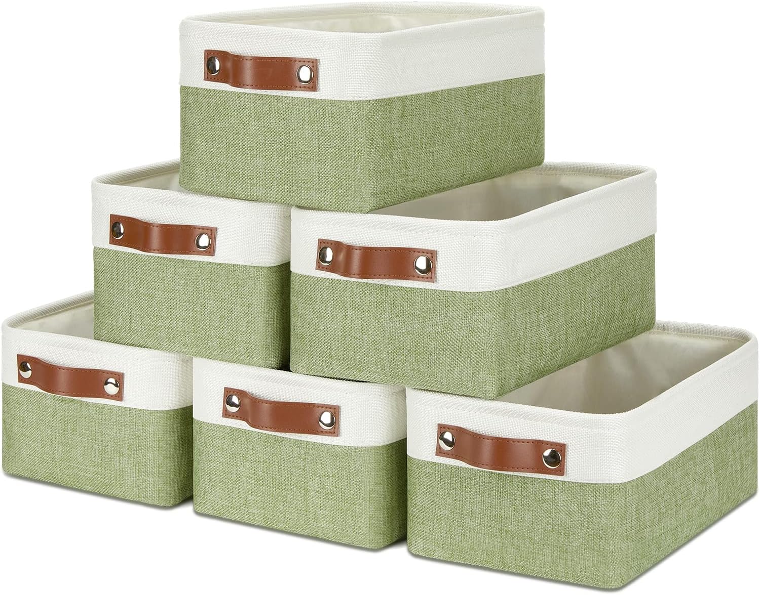 Amazon.com: GOODOLD Sage Green Solid Cube Storage Bin - 15.7x10.6x7 ...