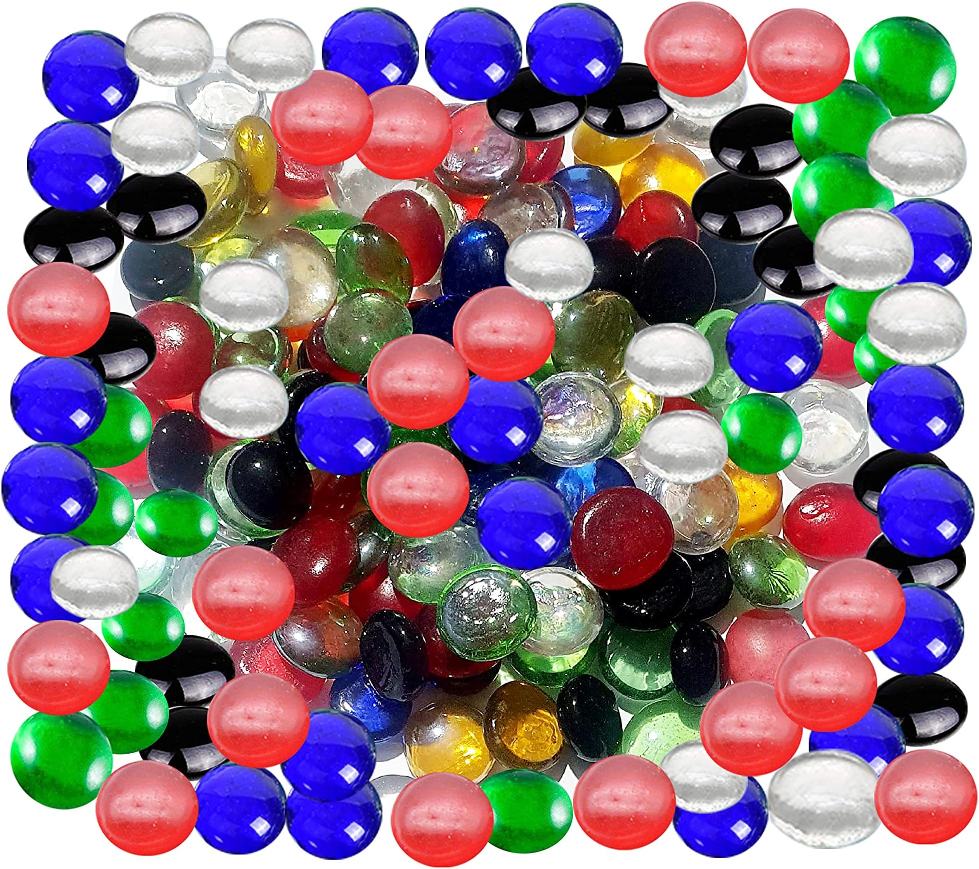 ARSUK Decorative Glass Pebbles, Stones Beads Rounded Gems Flat Marble ...