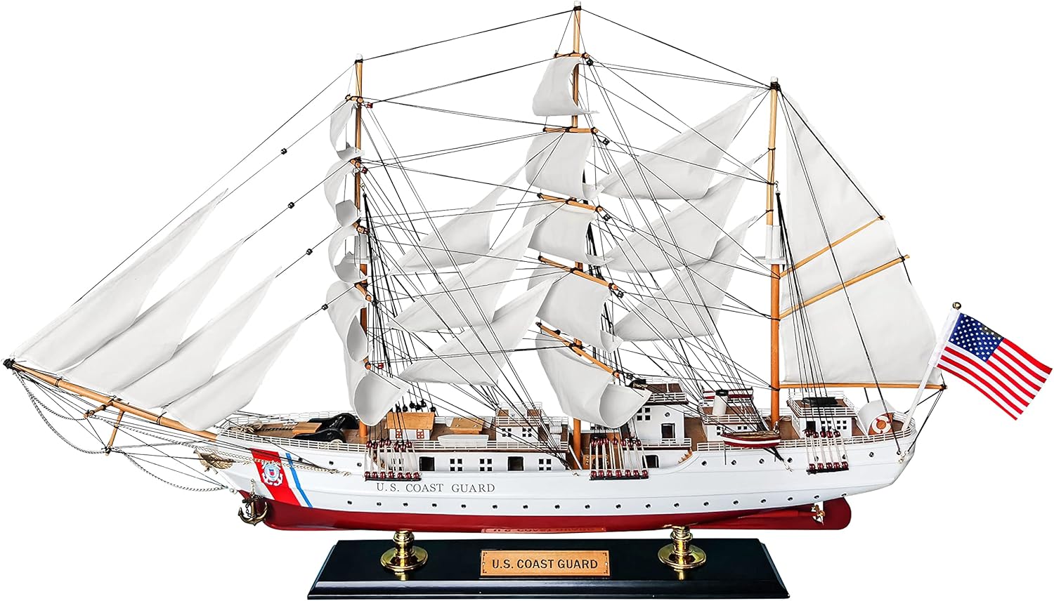 HOME DECOR SAILINGSTORY US Coast Guard Eagle Barque Ship Model Sailboat ...