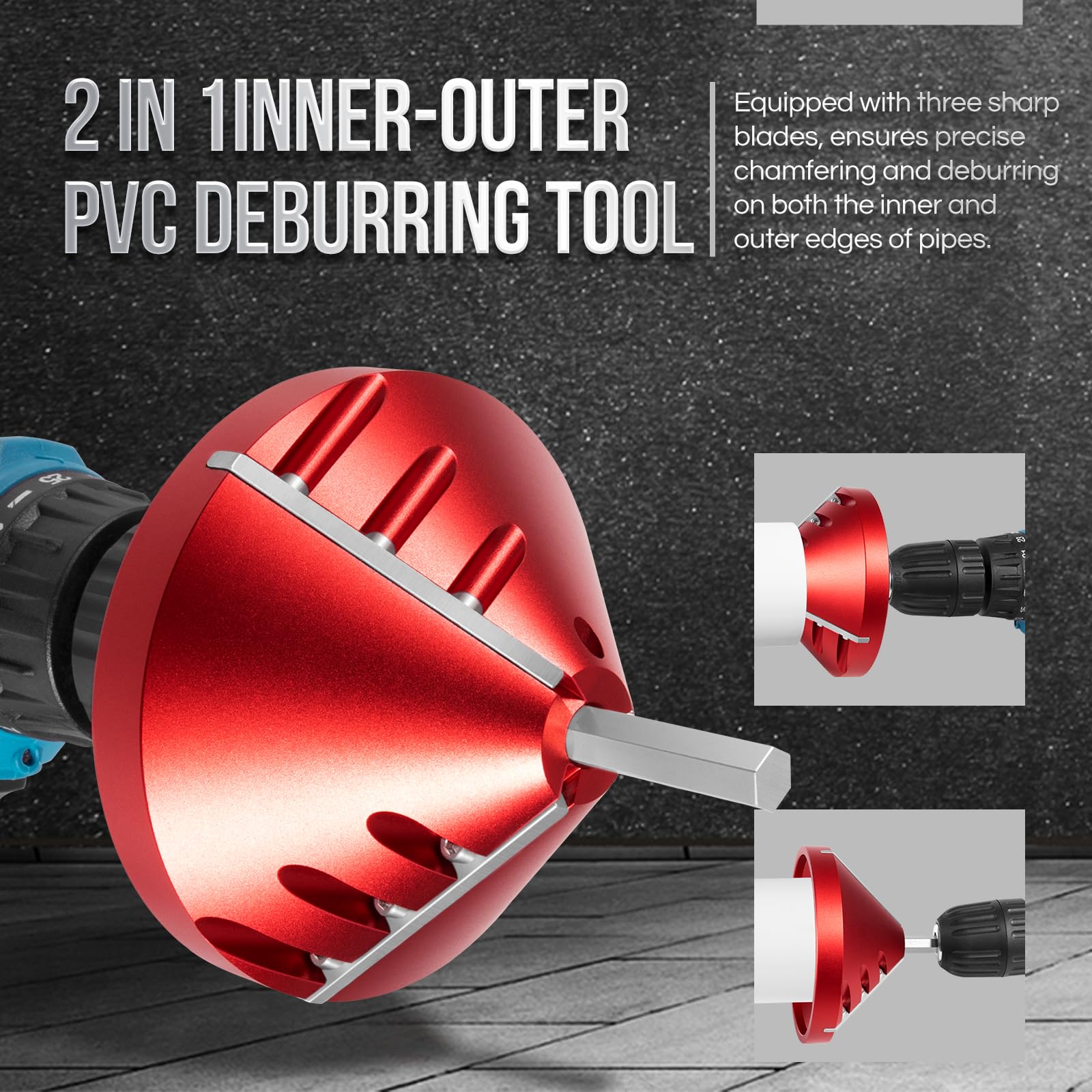 Snapklik.com : 2 In 1 PVC Deburring Tool, Inner-Outer PVC Chamfer Tool ...