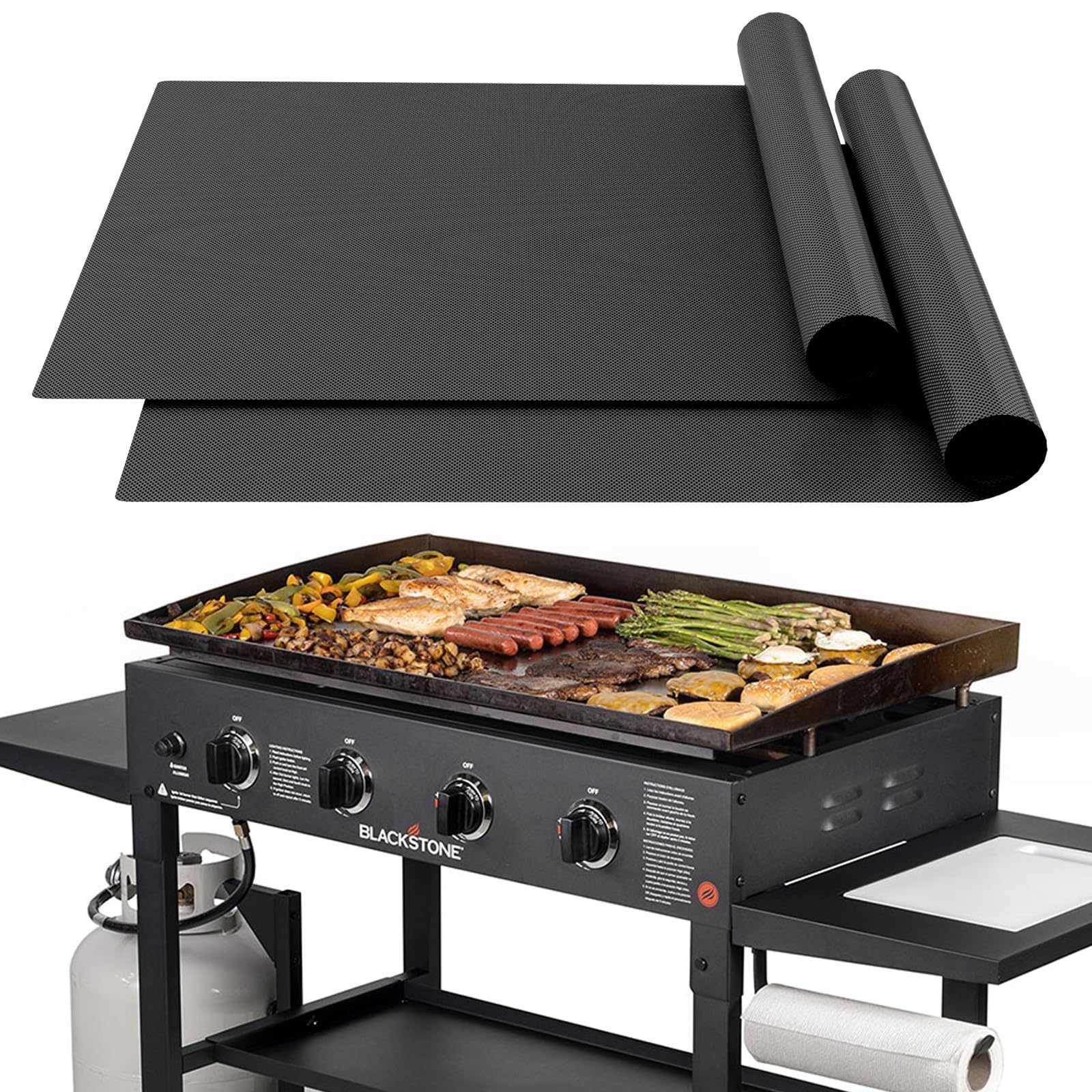 Amazon.com: UBeesize 2 Pack 100% Nonstick Grilling Mats for 36 Inch ...