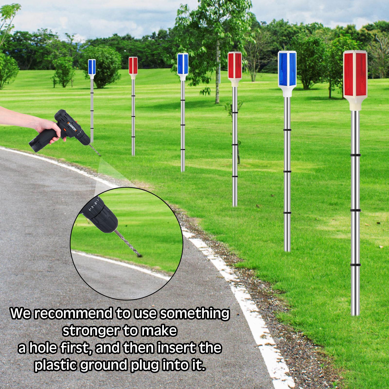 Snapklik.com : 4 Pcs Solar Powered Driveway Markers Driveway Lights ...