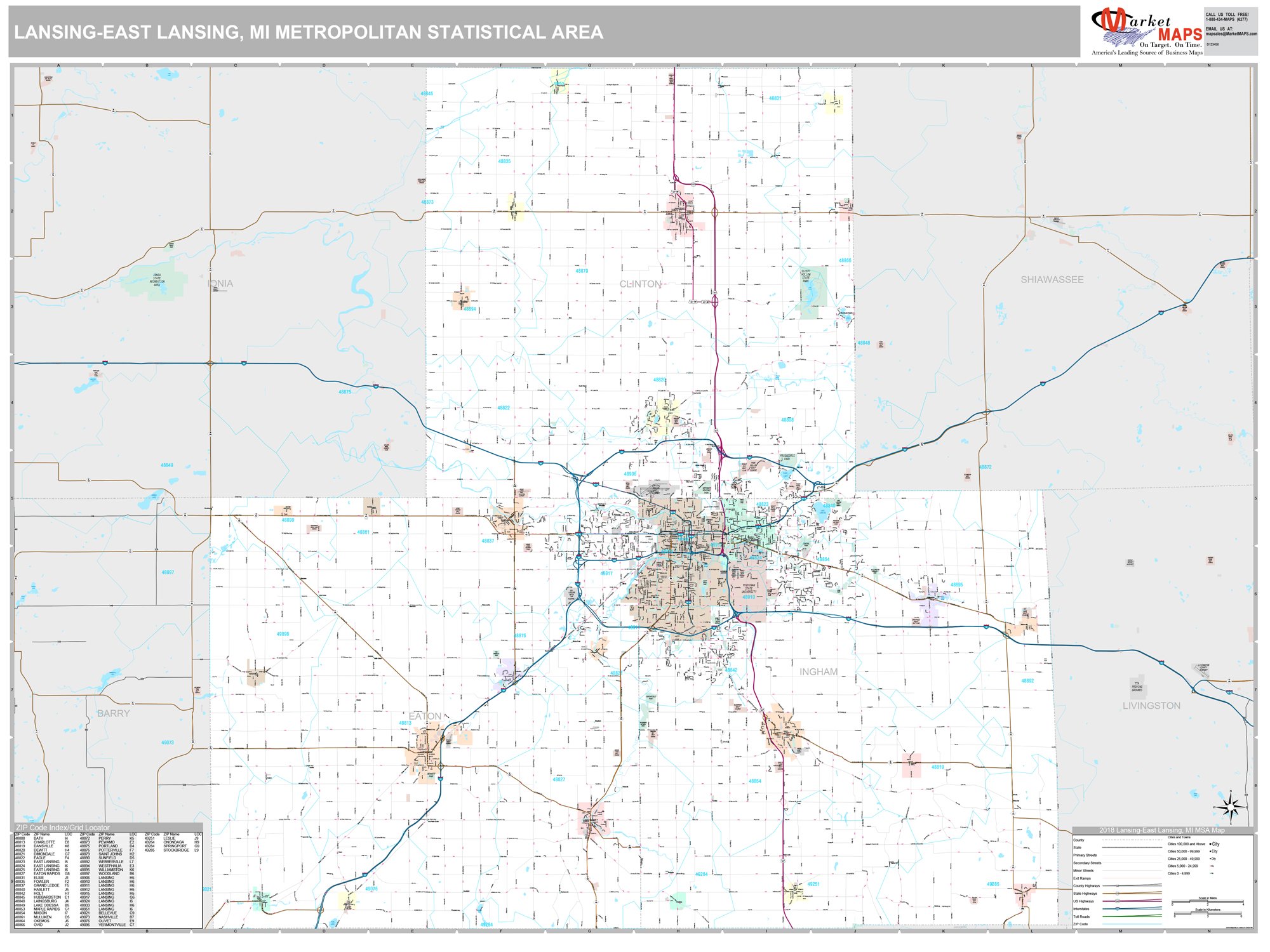 Lansing Michigan Area Code Map Maps Of Lansing Michigan