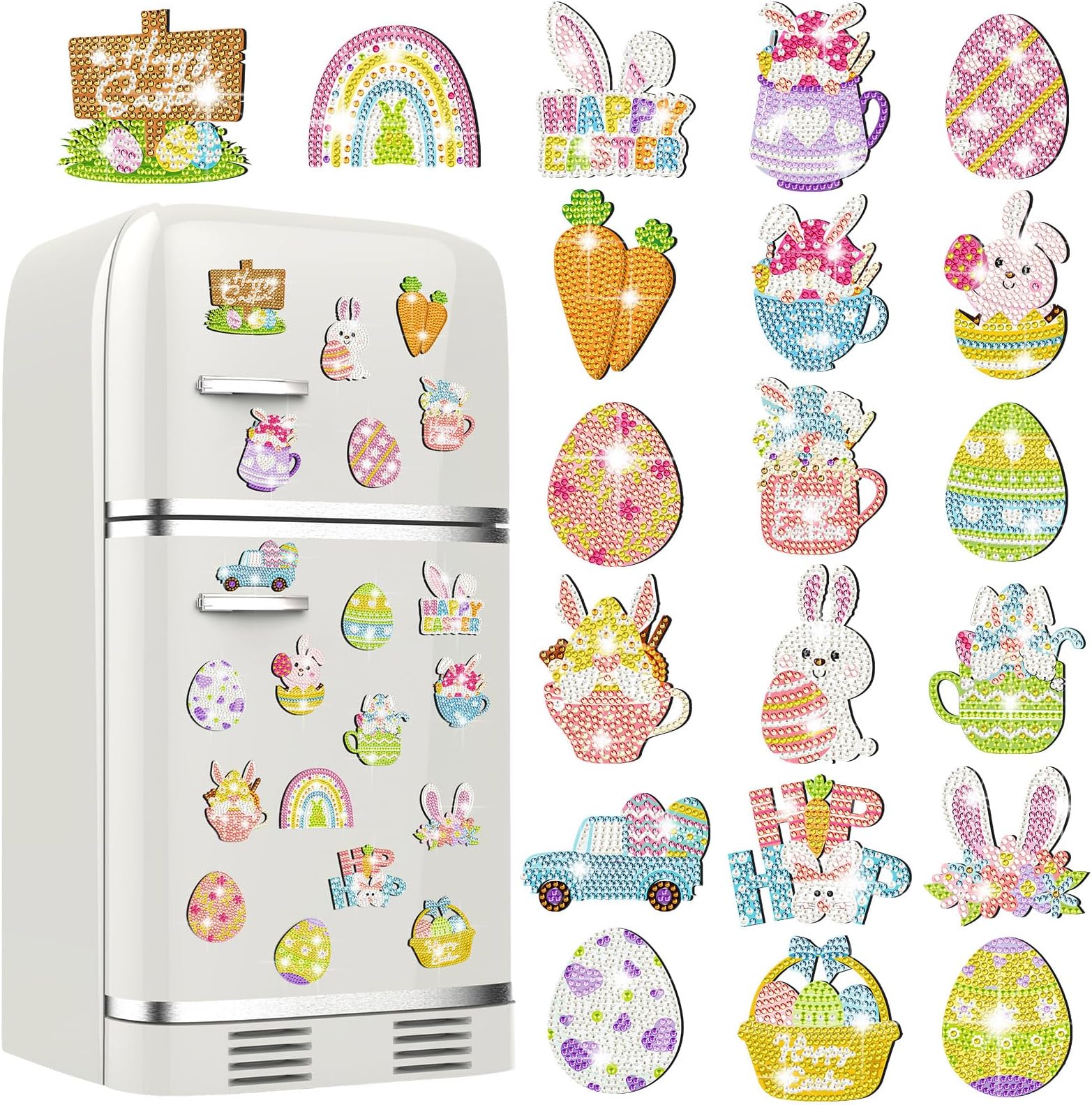 Amazon.com: Chapou 20 Pcs Summer Diamond Art Magnets for Refrigerator ...