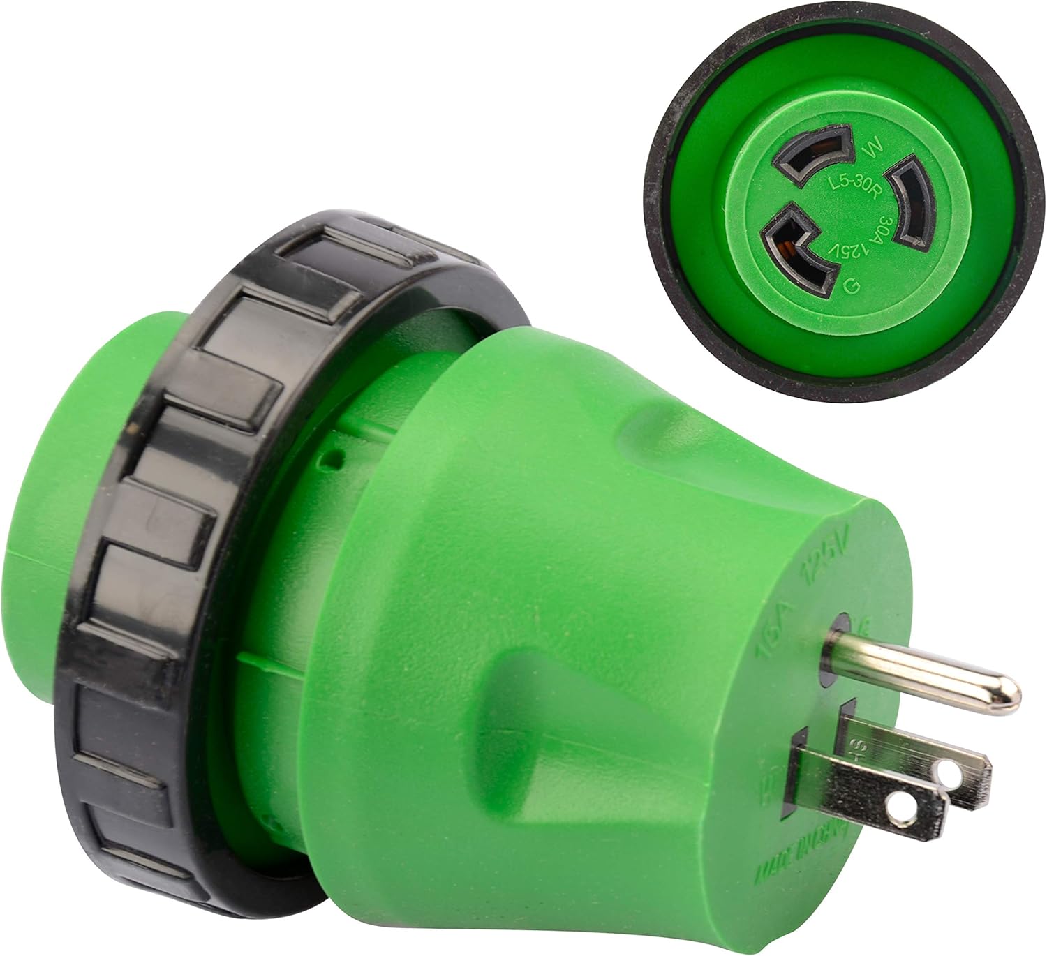 RVGUARD 3 Prong 15 Amp to 30 Amp RV Adapter Plug with Locking Connector ...