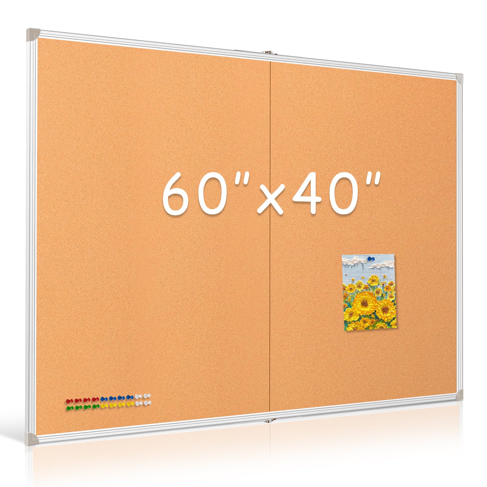 Snapklik.com : DOLLAR BOSS Foldable Cork Board, 60 X 40 Inch Corkboard ...