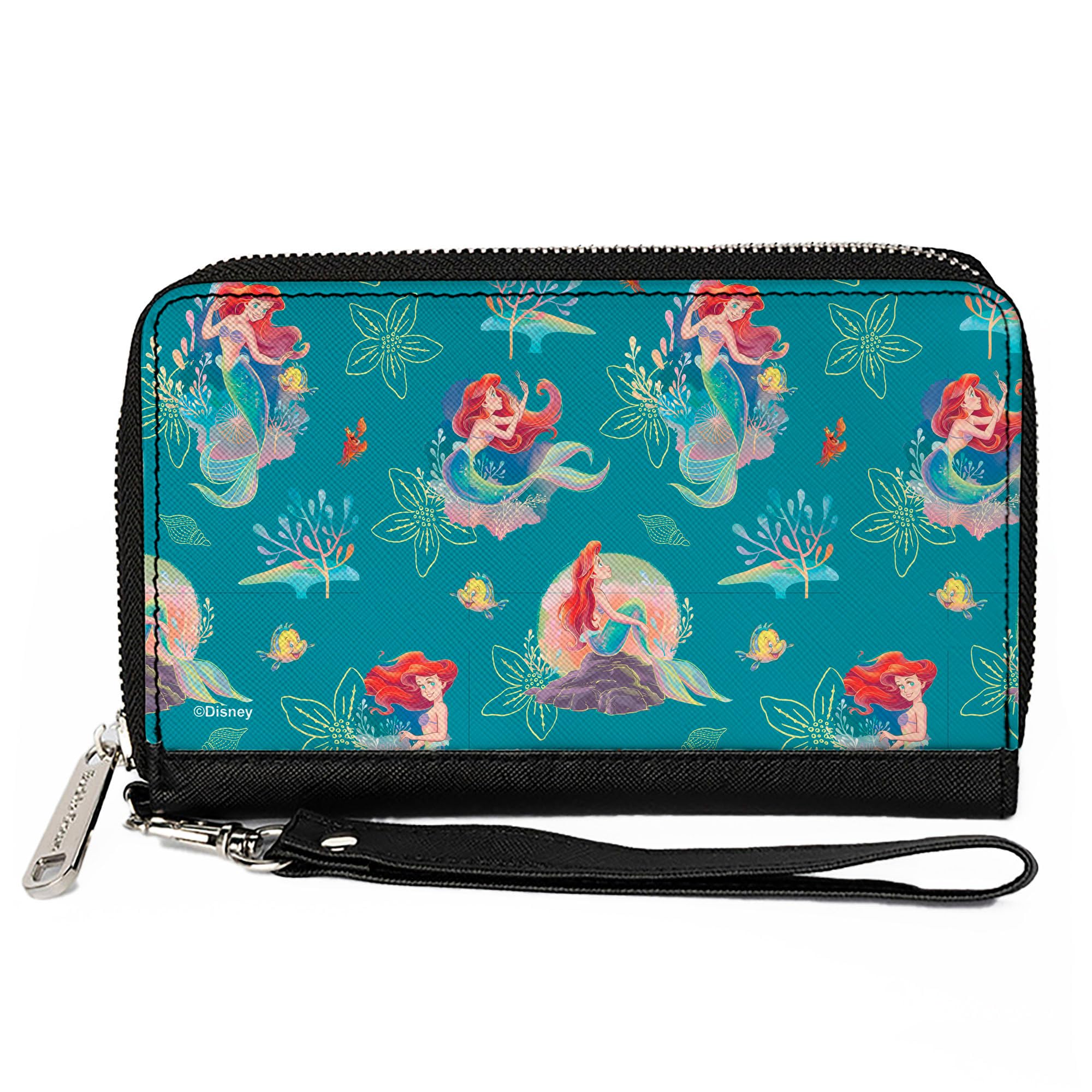 Amazon.com: Buckle-Down Disney Wallet, Zip Around, The Little Mermaid ...