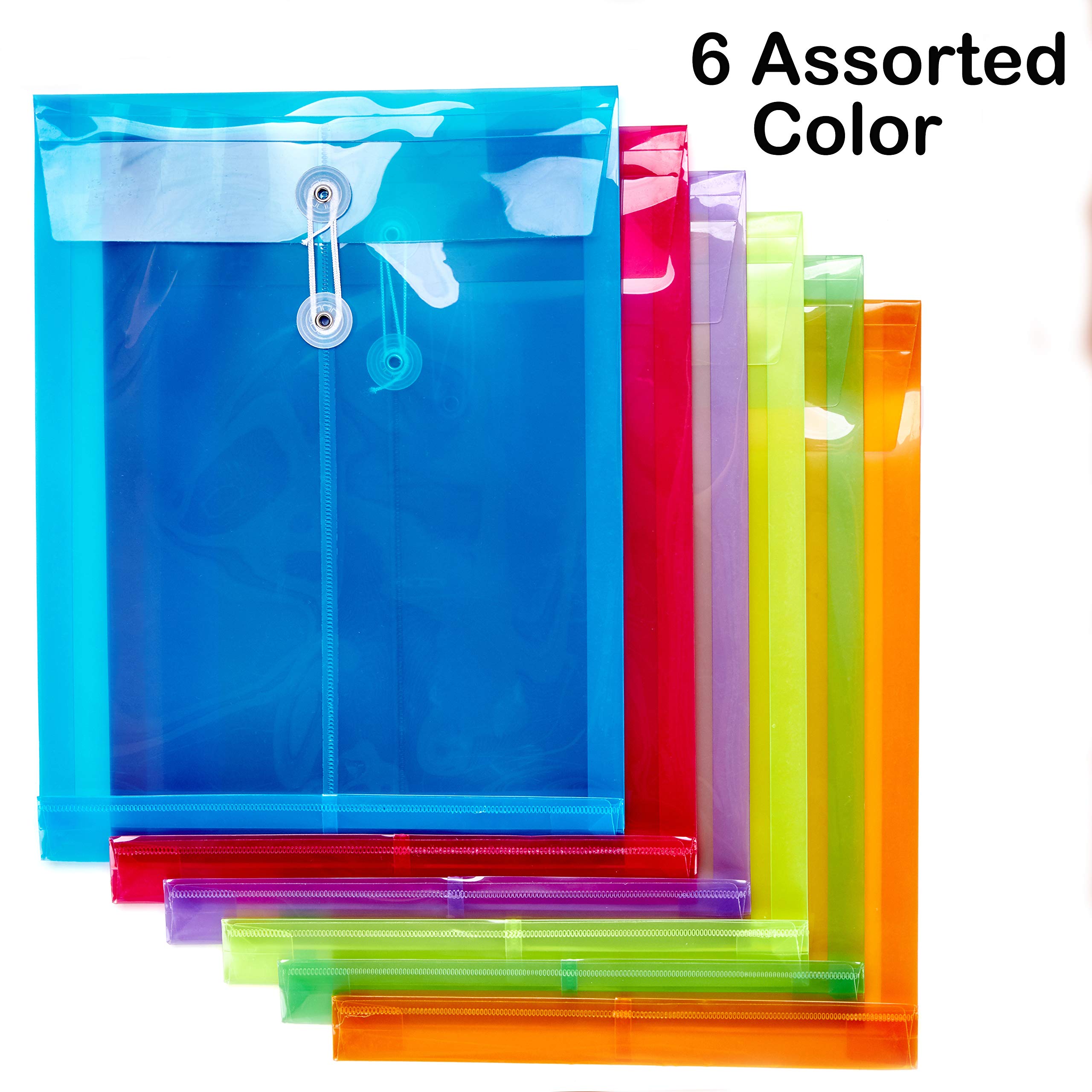 Snapklik.com : 12 Pack Assorted Colors Plastic Envelopes Poly Envelope ...