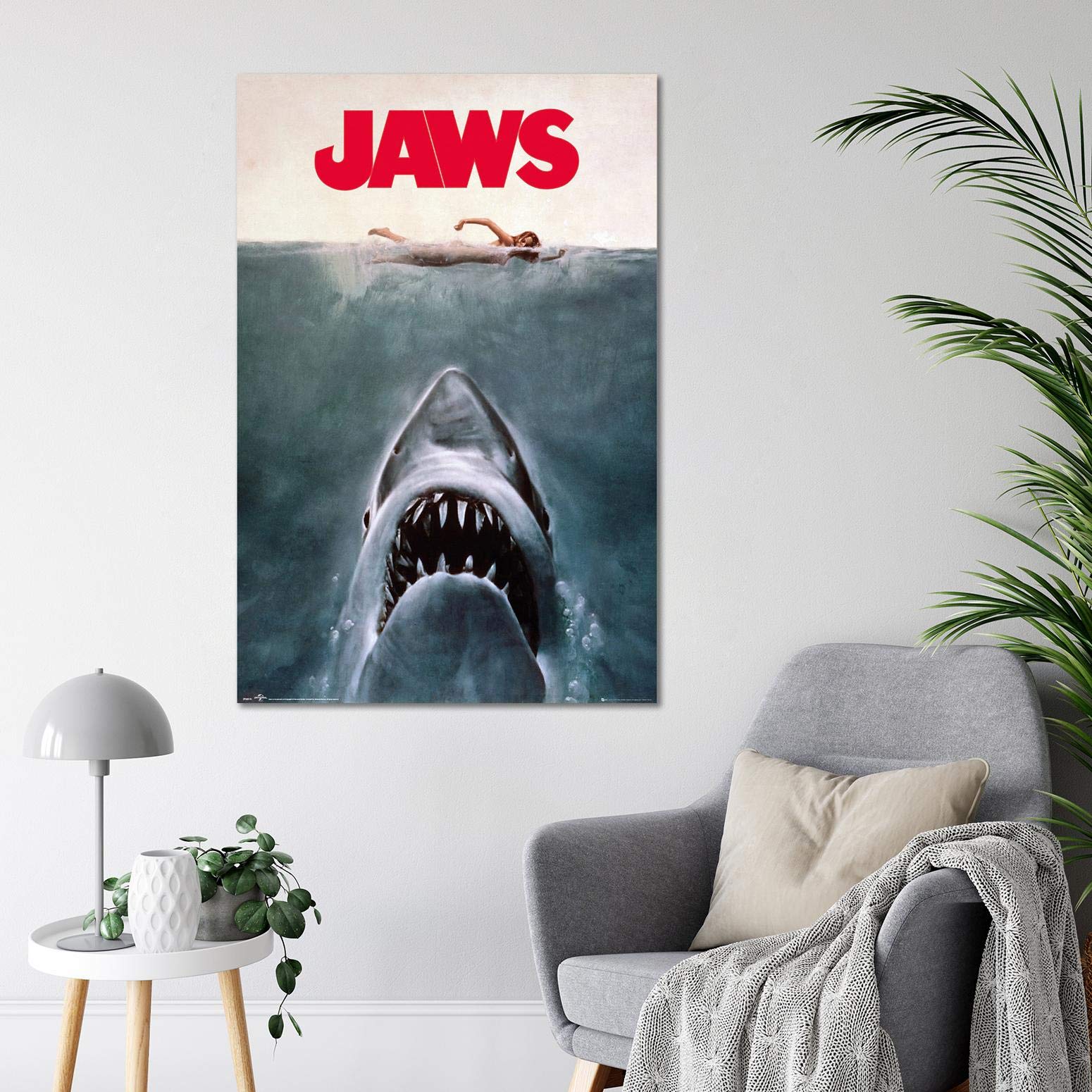Jaws Poster Polygon Poster Goblin Shark Opening Its Jaws Wide To
