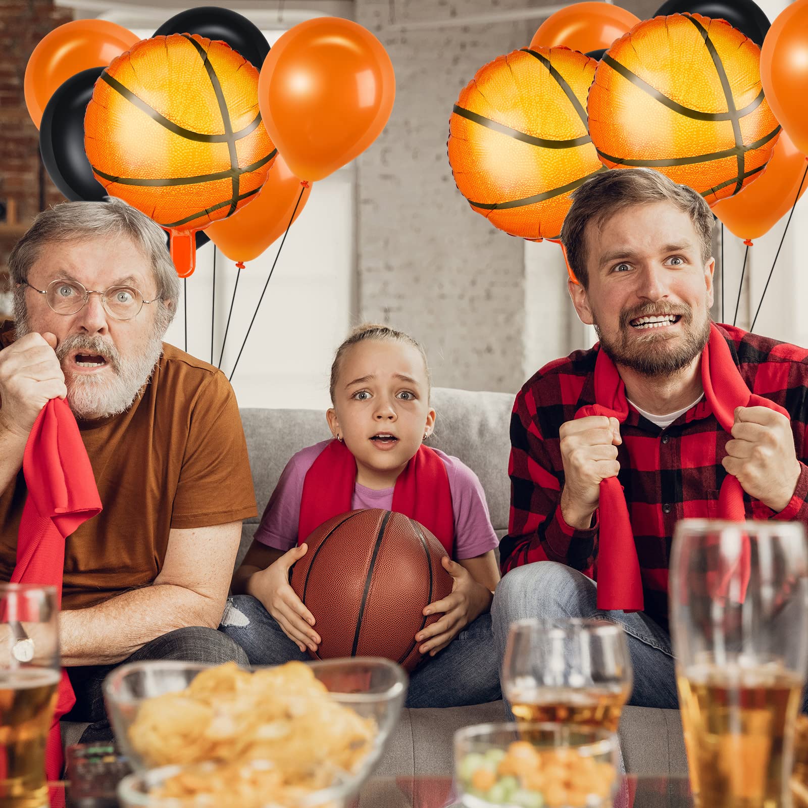 Snapklik.com : 5 Pcs Basketball Aluminum Foil Balloons And 20 Pcs Latex ...