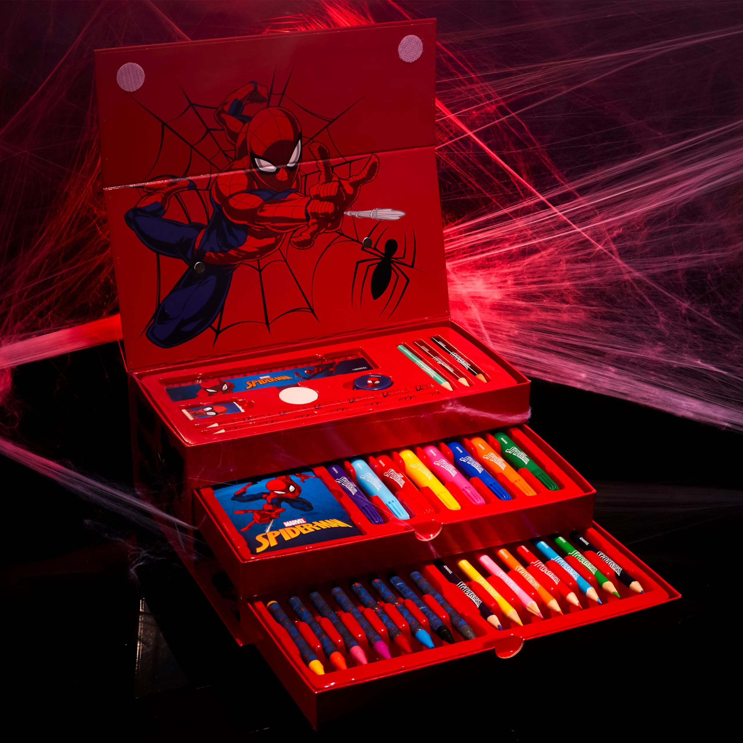 Marvel Spiderman Art Sets for Kids with Crayons Markers Colouring ...