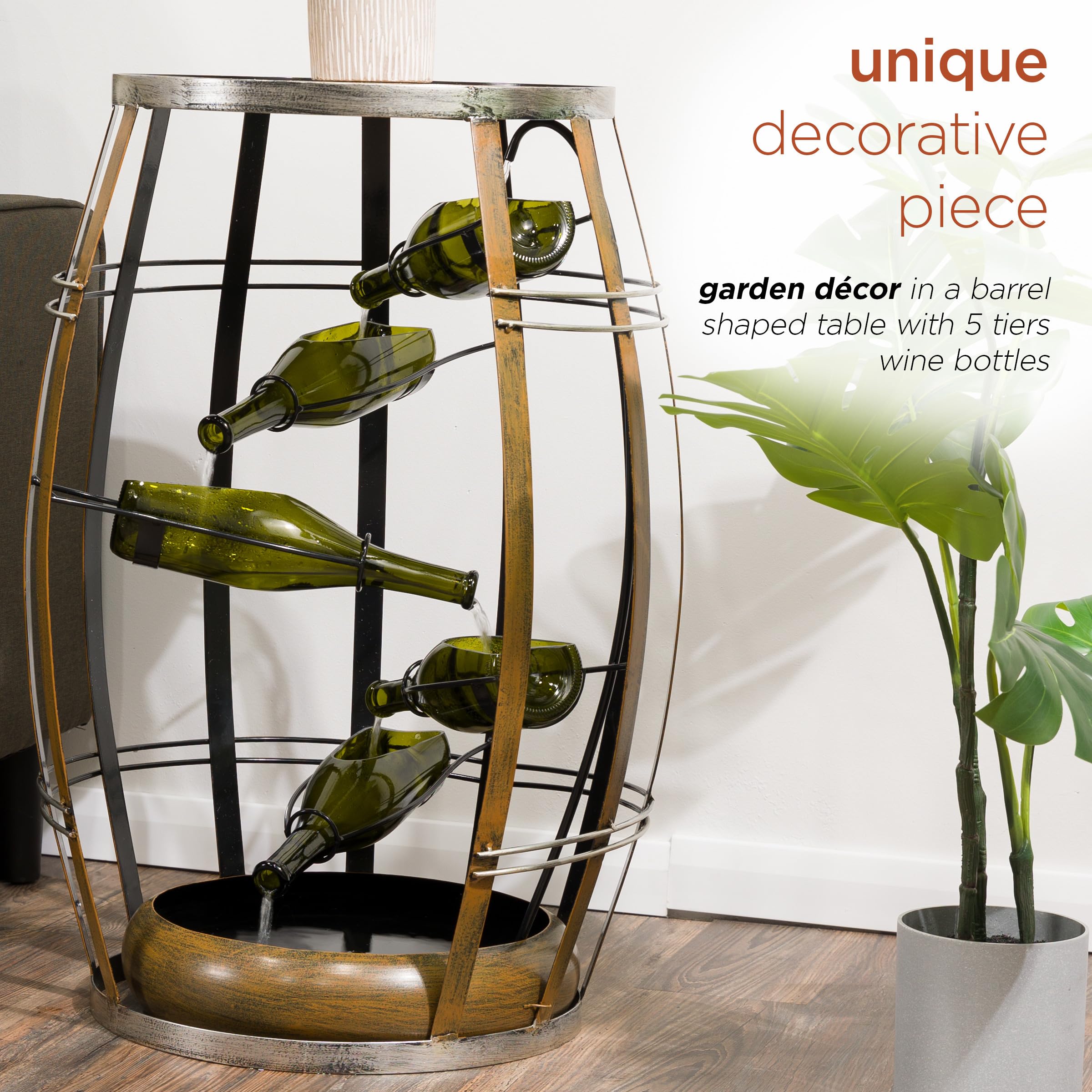 Wine Barrel Waterfall Design Ideas Amazon.com : Vintage Metal Barrel