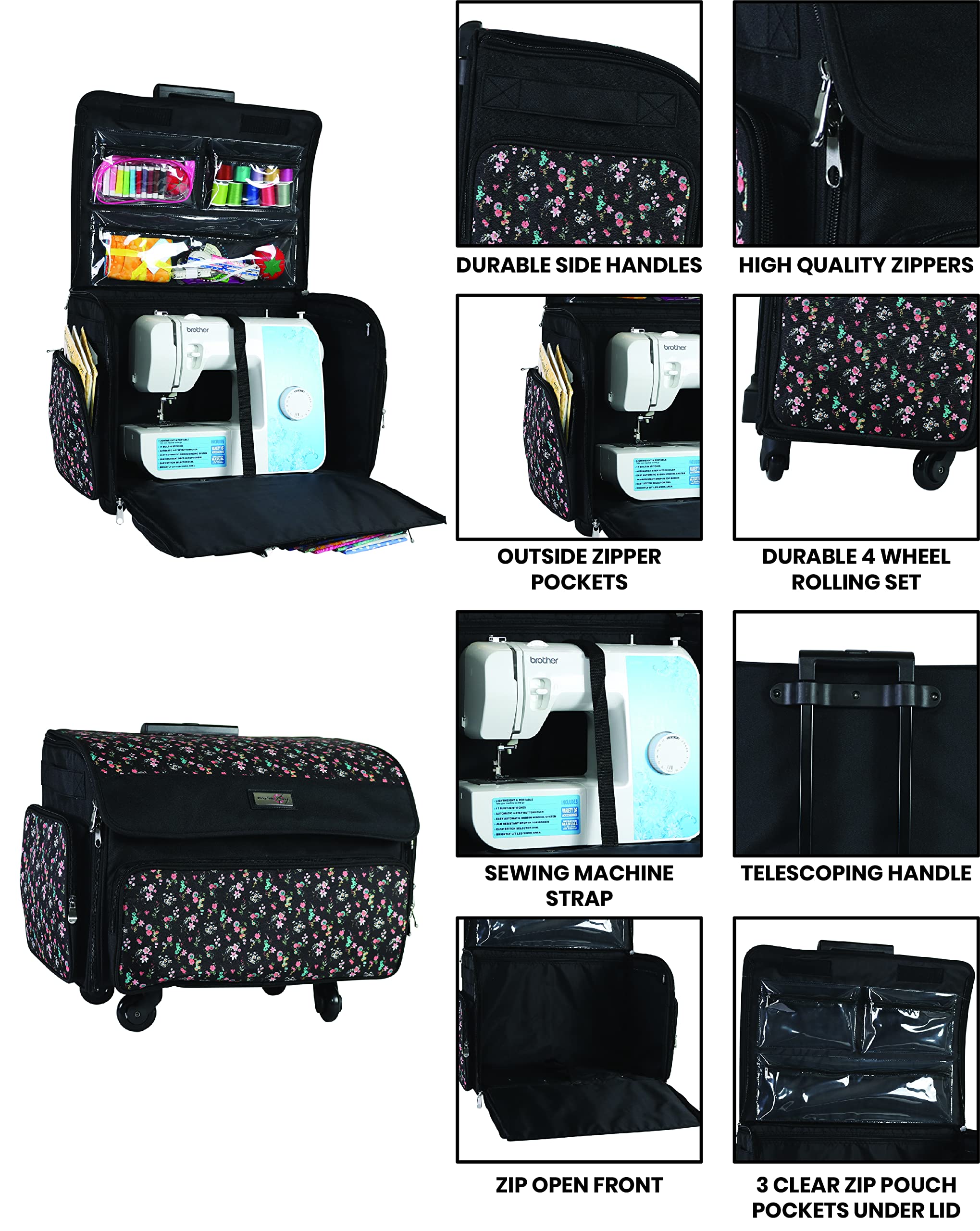 Snapklik.com : Everything Mary 4 Wheel Collapsible Deluxe Sewing ...