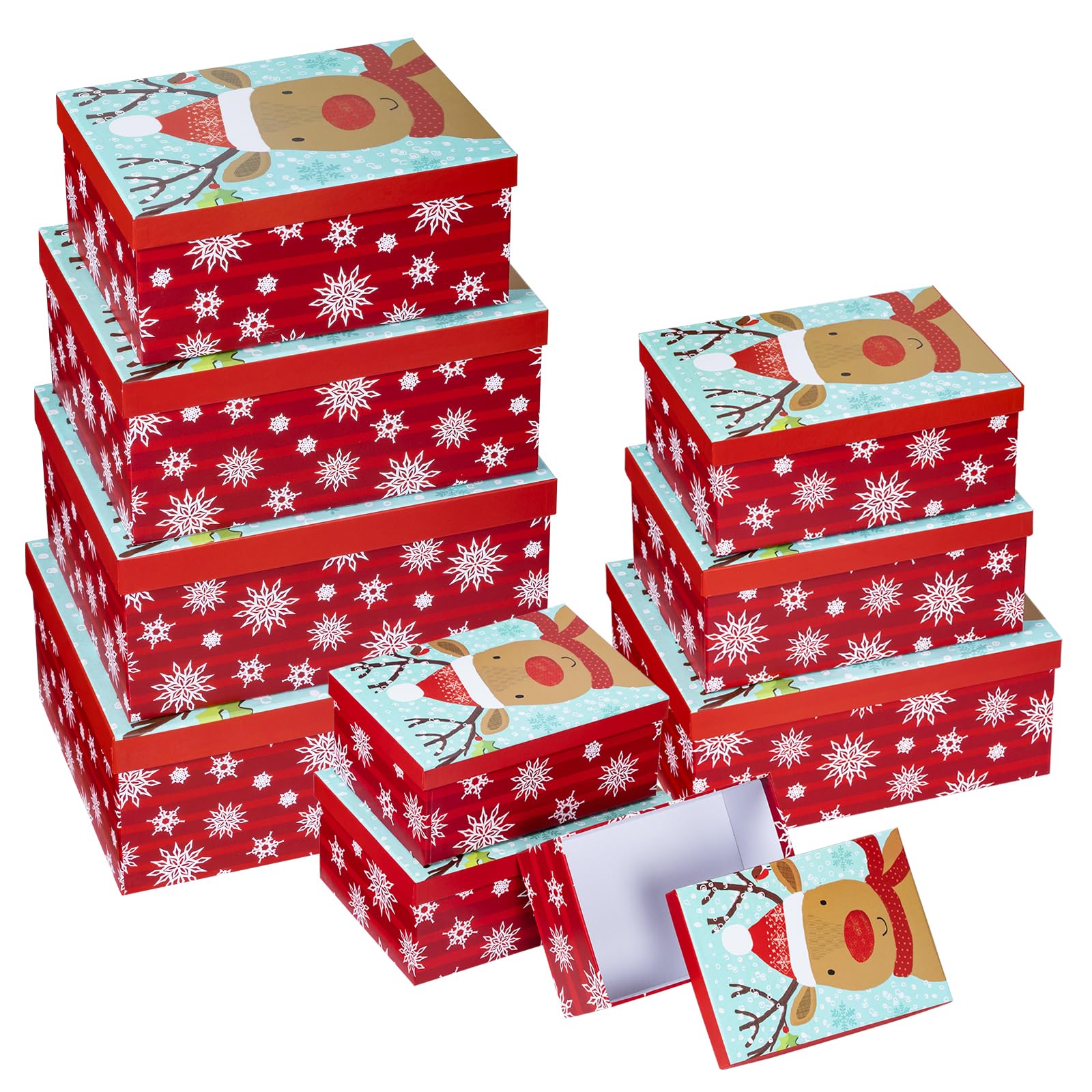 Snapklik.com : RUSPEPA Set Of 10 Nested Christmas Boxes