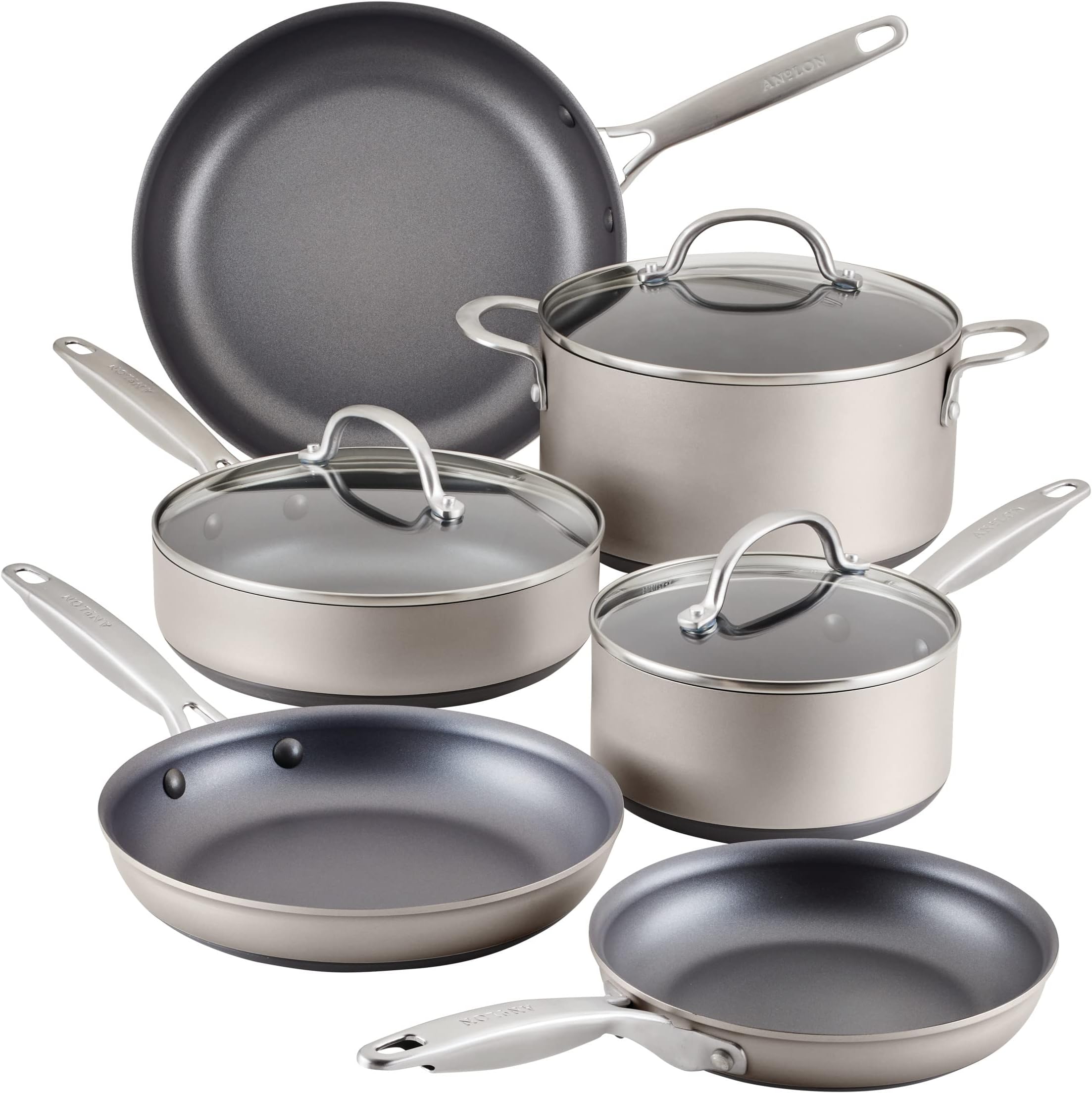 Amazon.com: Anolon 30822 Triply Clad Stainless Steel Cookware Pots and ...