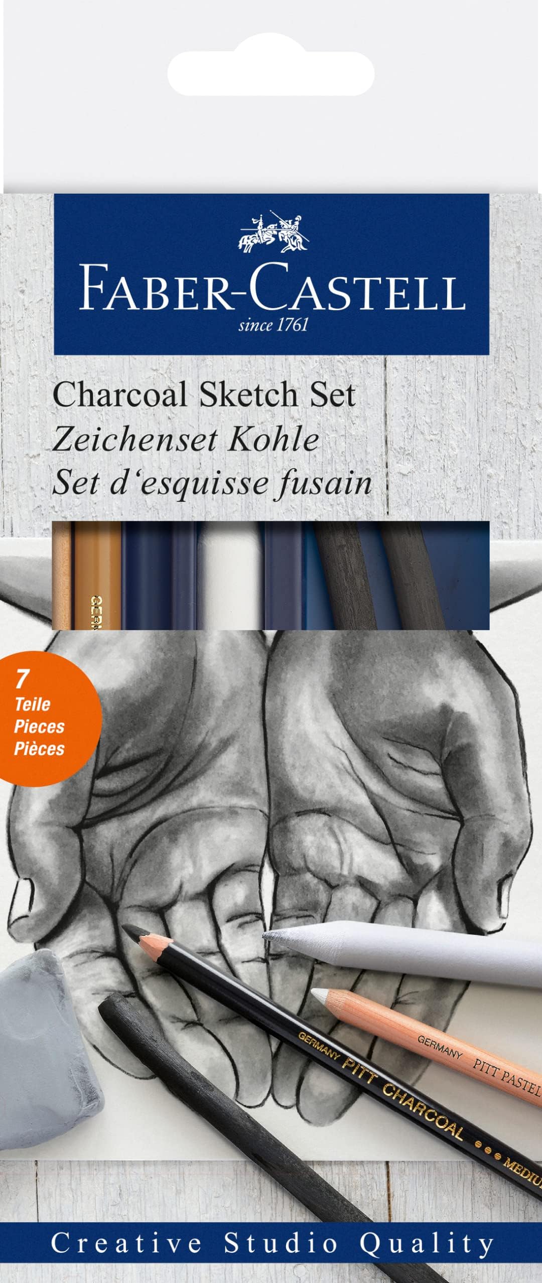 Amazon.com: Faber-Castel Pitt 112978 Charcoal Set in Metal Case Pieces ...