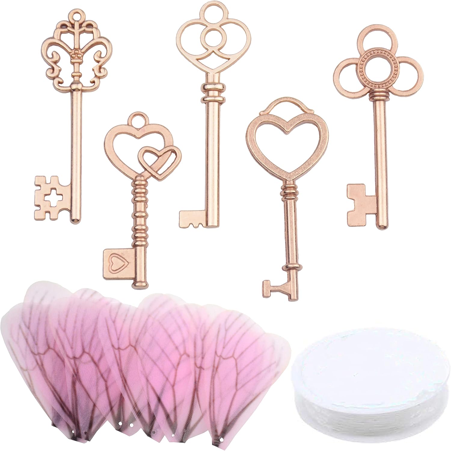 Amazon.com: Aokbean 50 Pcs Vintage Skeleton Flying Keys Charms Pendant ...