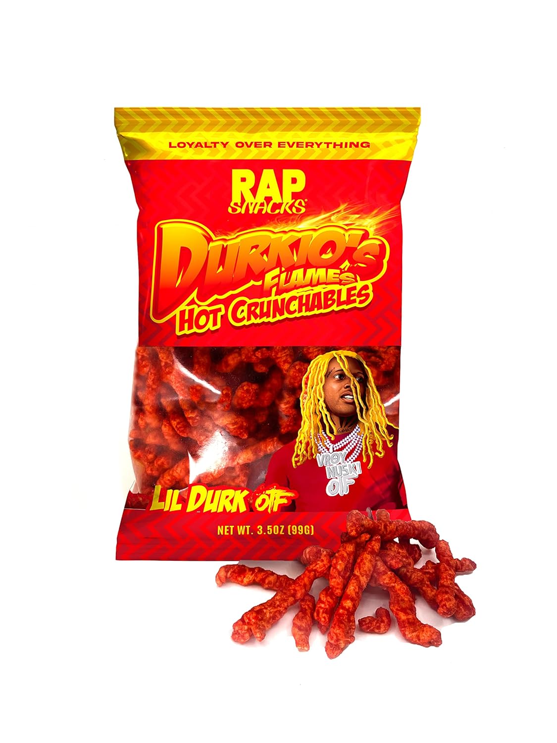 Amazon.com: Rap Snacks Lil Durk Durkio's Flames Hot Crunchables 3.5 Oz ...