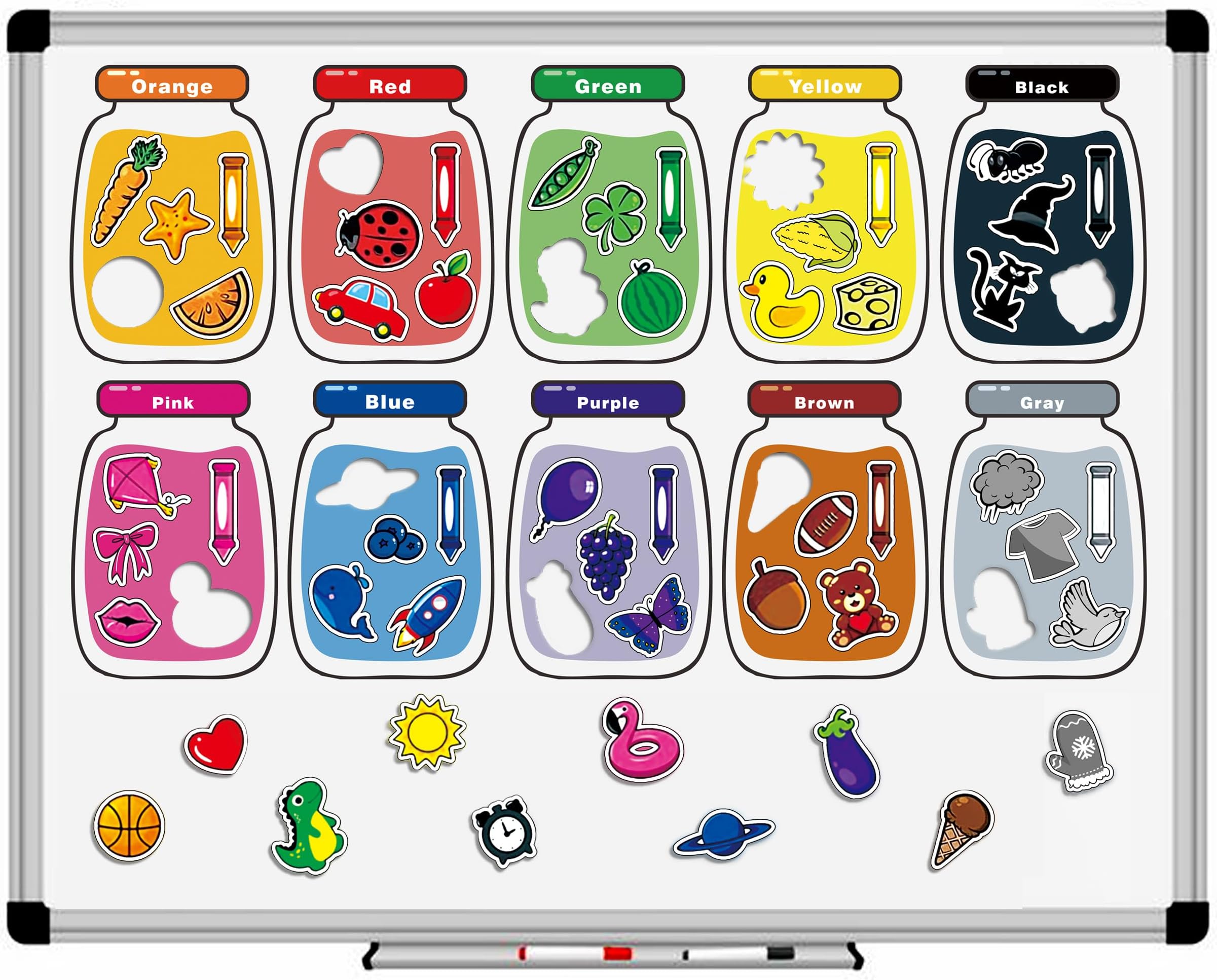 Amazon.com: 10 Pack Magnetic Shapes Color Sorting Matching Set - Colors ...