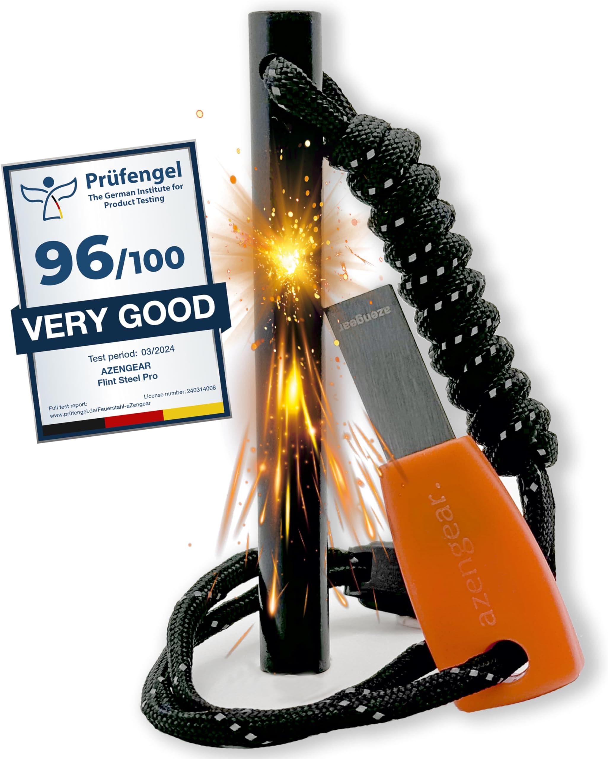 Amazon.com: Survival Flint Fire Starter Kit, Thick Ferro Rod (4" x ⌀ 2/ ...