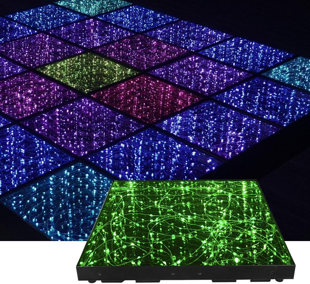 Amazon.com: MOKA SFX 3D Mirror RGB Twinkle Led Dance Floor with Flight ...