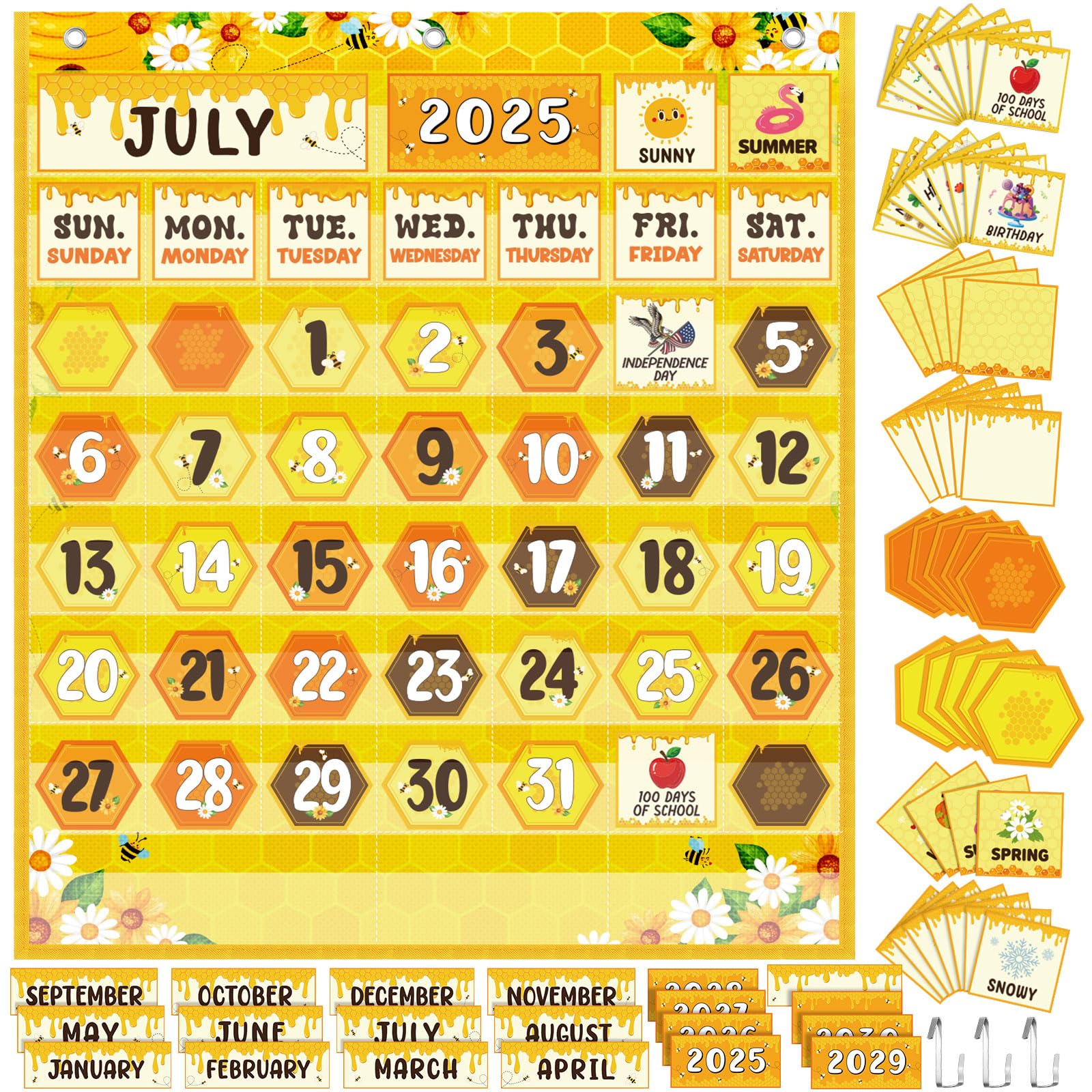 Snapklik.com : Sinload Classroom Calendar Pocket Chart Set Calendar ...