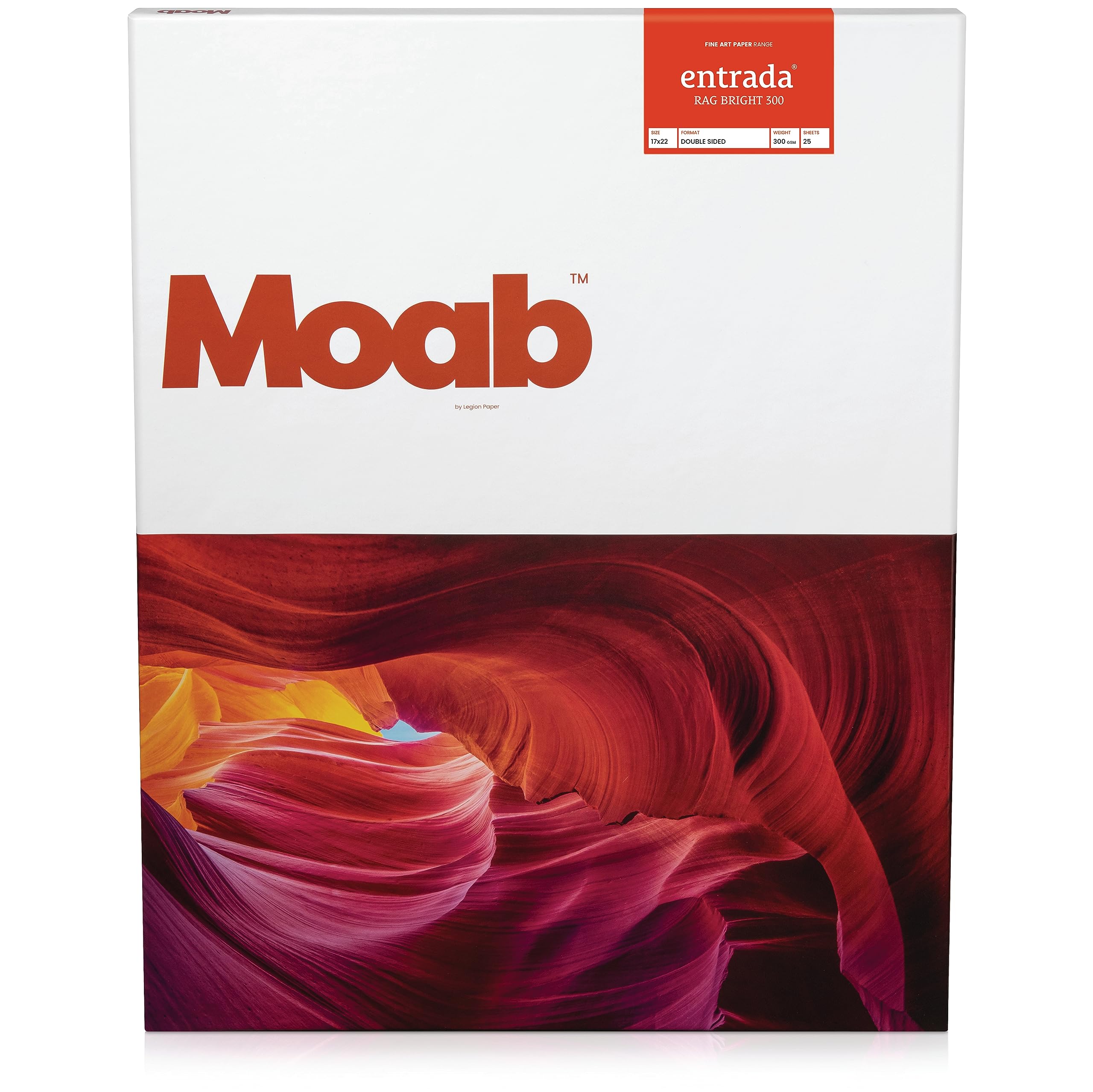 Amazon.com : Moab Entrada Rag FineArt 2-Side Bright White Matte Inkjet ...