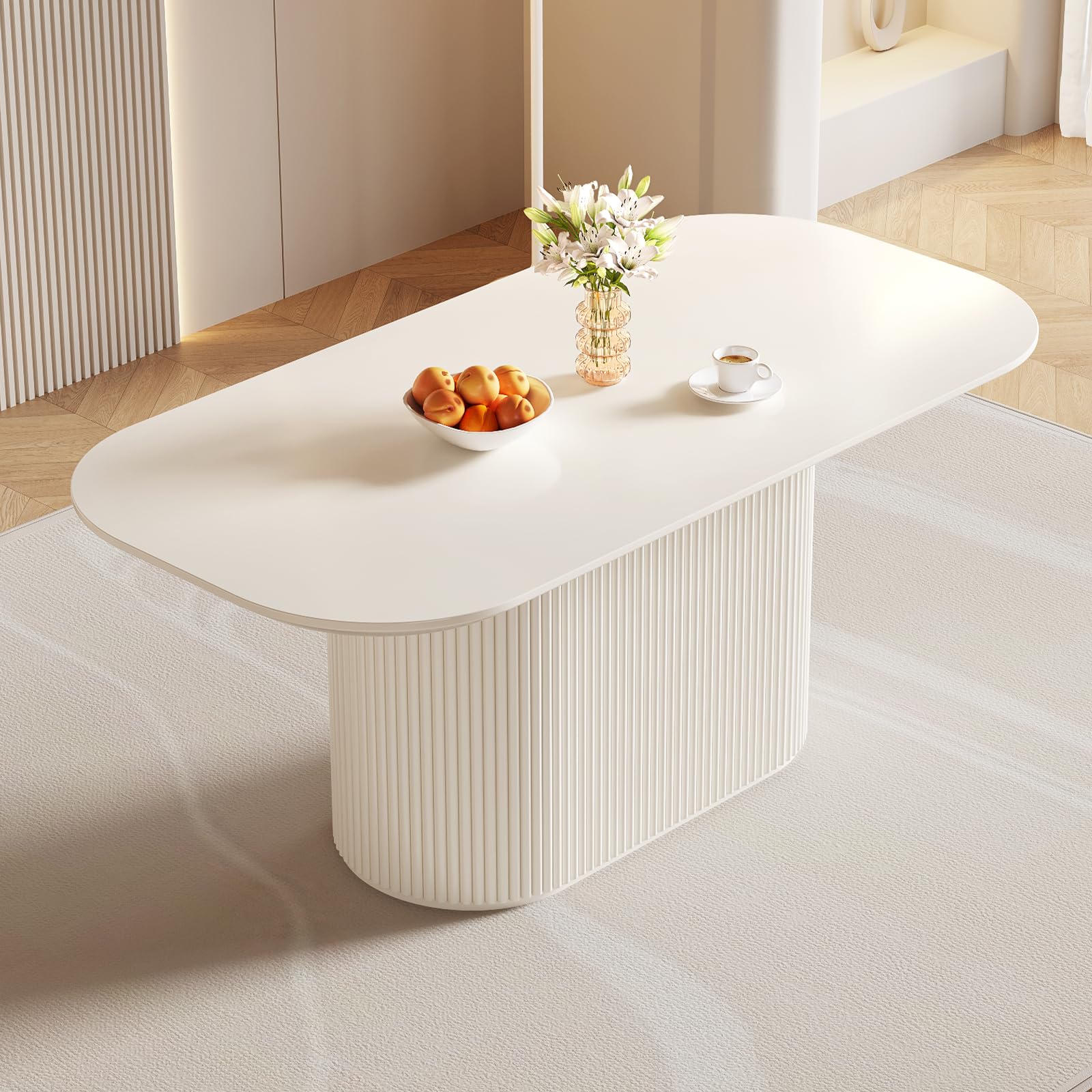 Amazon.com - Guyii 70" Oval Dining Table for 6 Farmhouse Dining Table ...