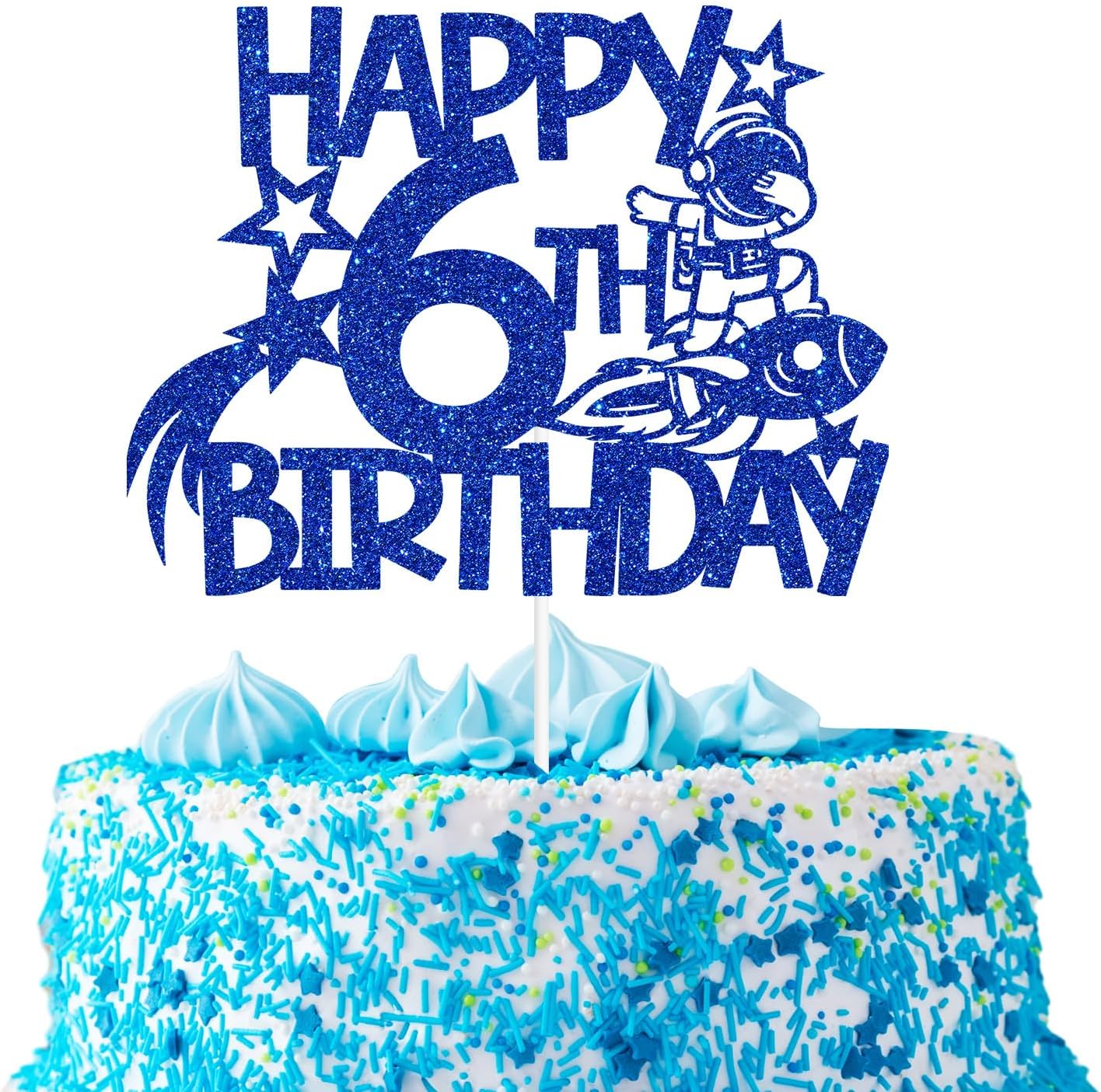 Amazon.com: Happy 6th Birthday Cake Topper, 6th Birthday Cake Decor ...