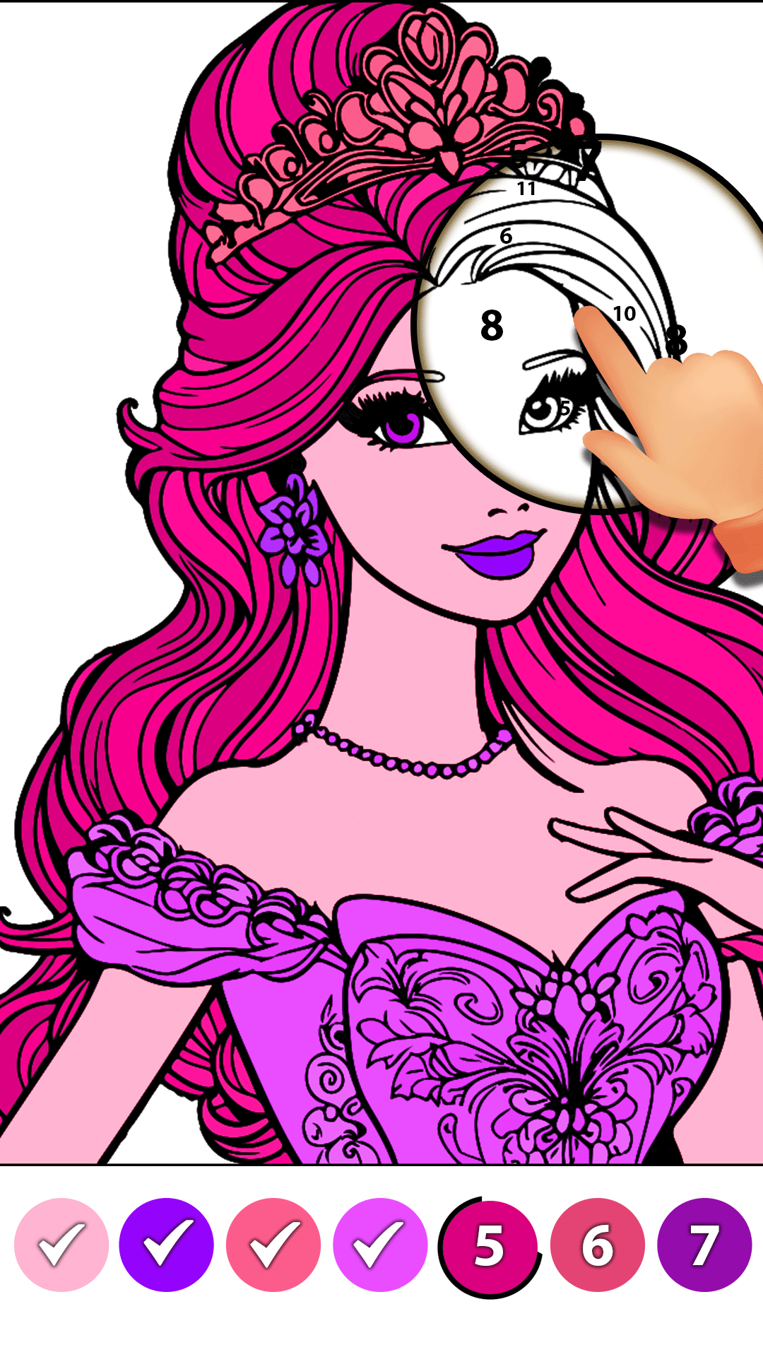 Girls Fashion Princess Coloring Book : Princess Color By Number Games ...