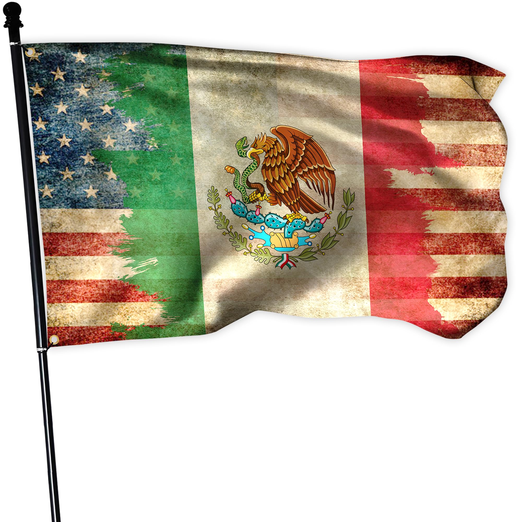 Snapklik.com : Mexico Flag 3x5 Ft Retro Mexican American Friendship ...