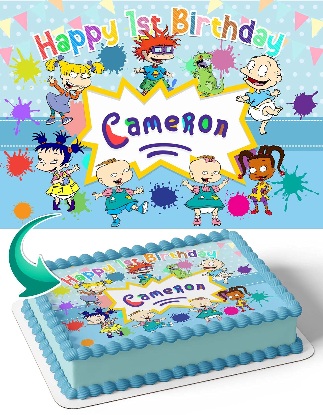 Cakecery Rugrats Rg Edible Cake Image Topper Personalized Birthday Cake ...
