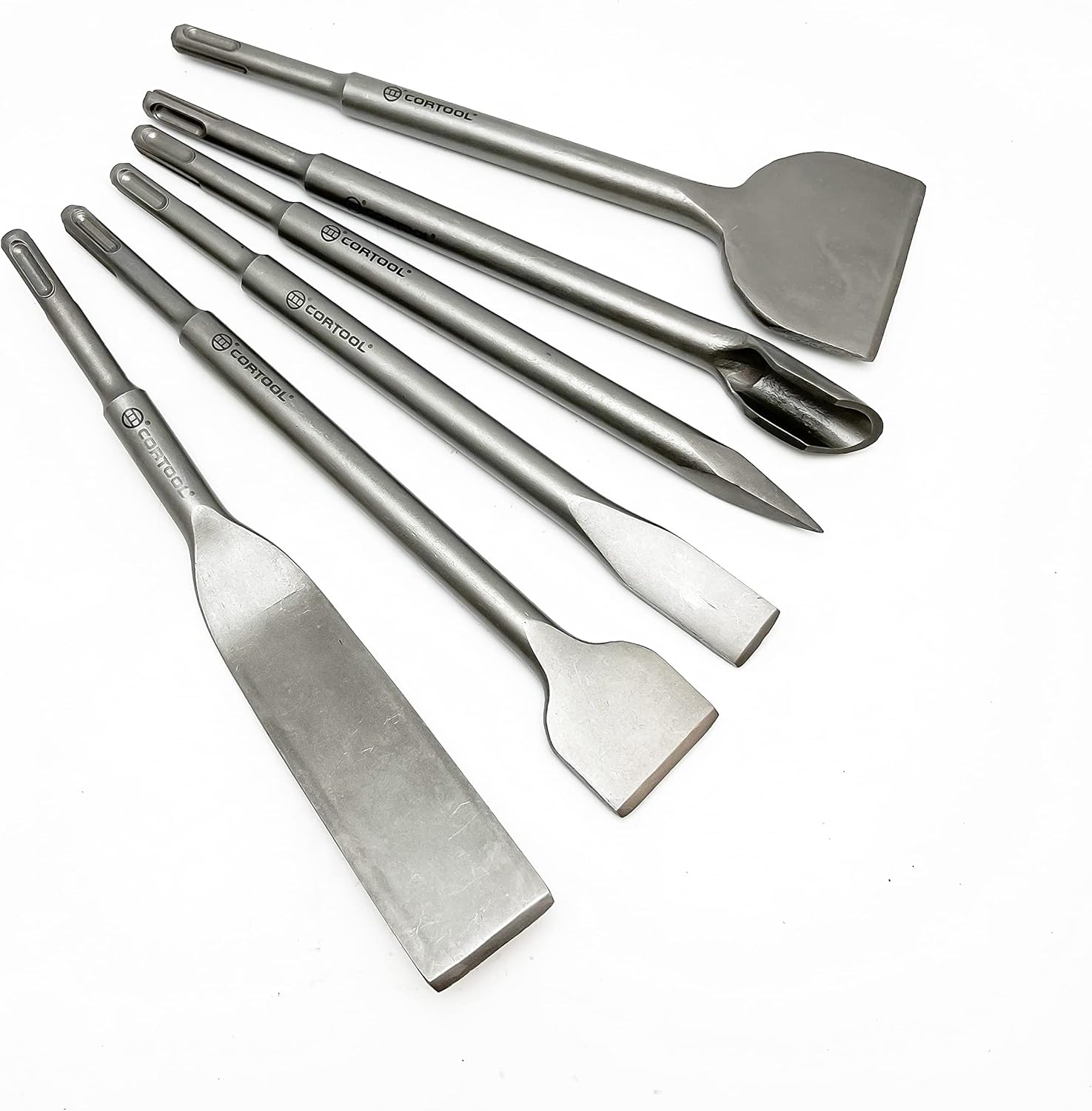 CORTOOL 6PCS Chisel Set for SDS Plus Bits Tile Grooving Scraping Flat ...
