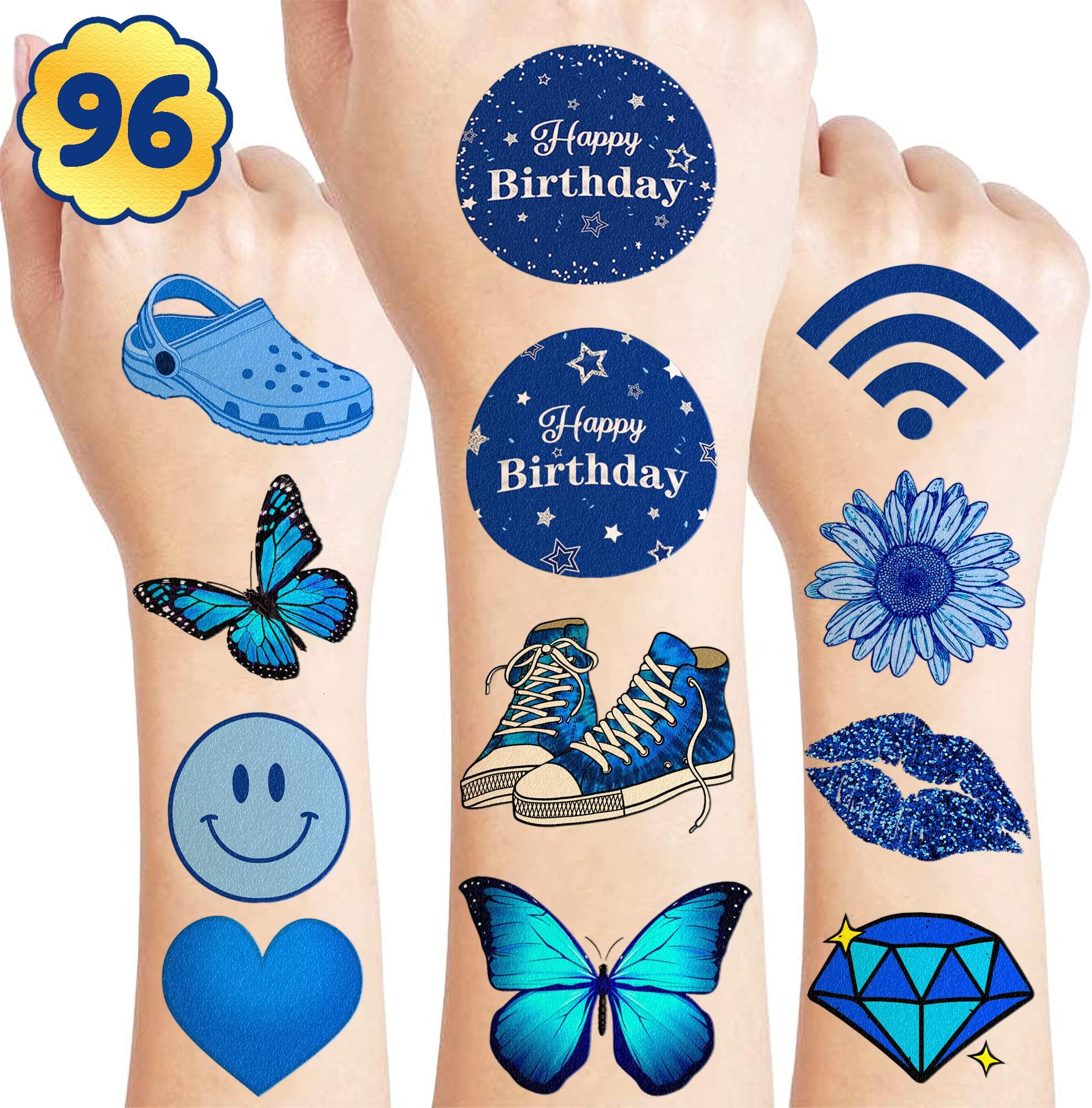 Amazon.com : Heart Solid Temporary Tattoo Water Resistant Fake Body Art ...