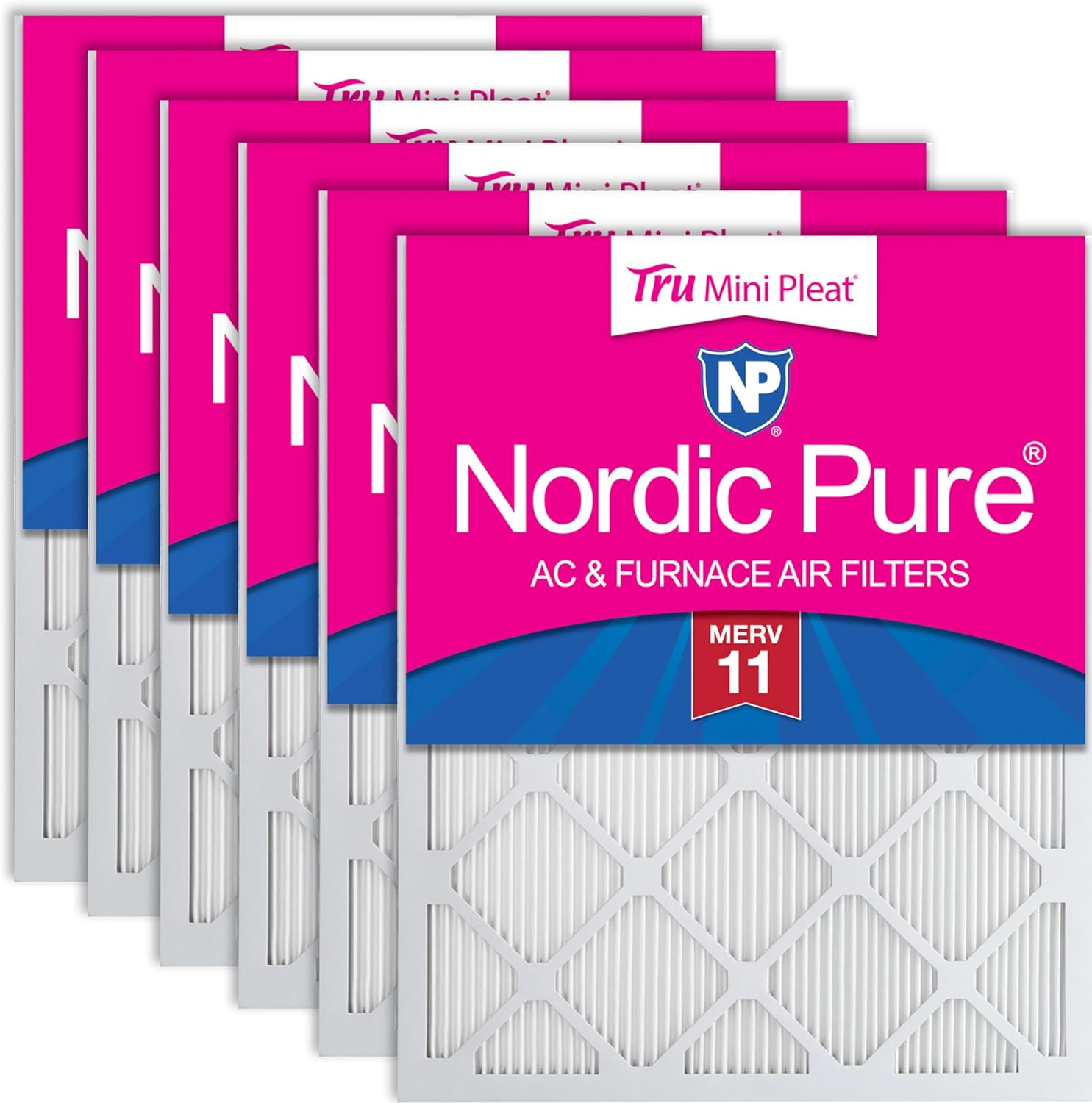 Nordic Pure 18x30x1 (17 1/2 x 29 1/2 x 3/4) Tru Mini Pleat MERV 11 AC ...