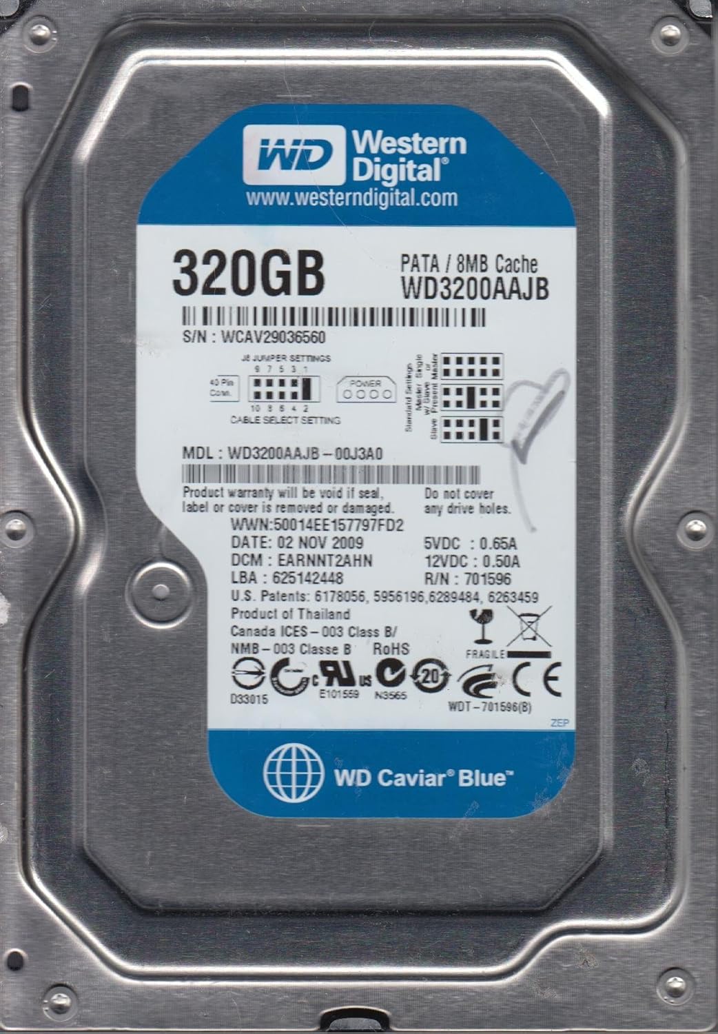 Amazon.com: WD3200AAJB-00J3A0, DCM EARNNT2AHN, Western Digital 320GB ...