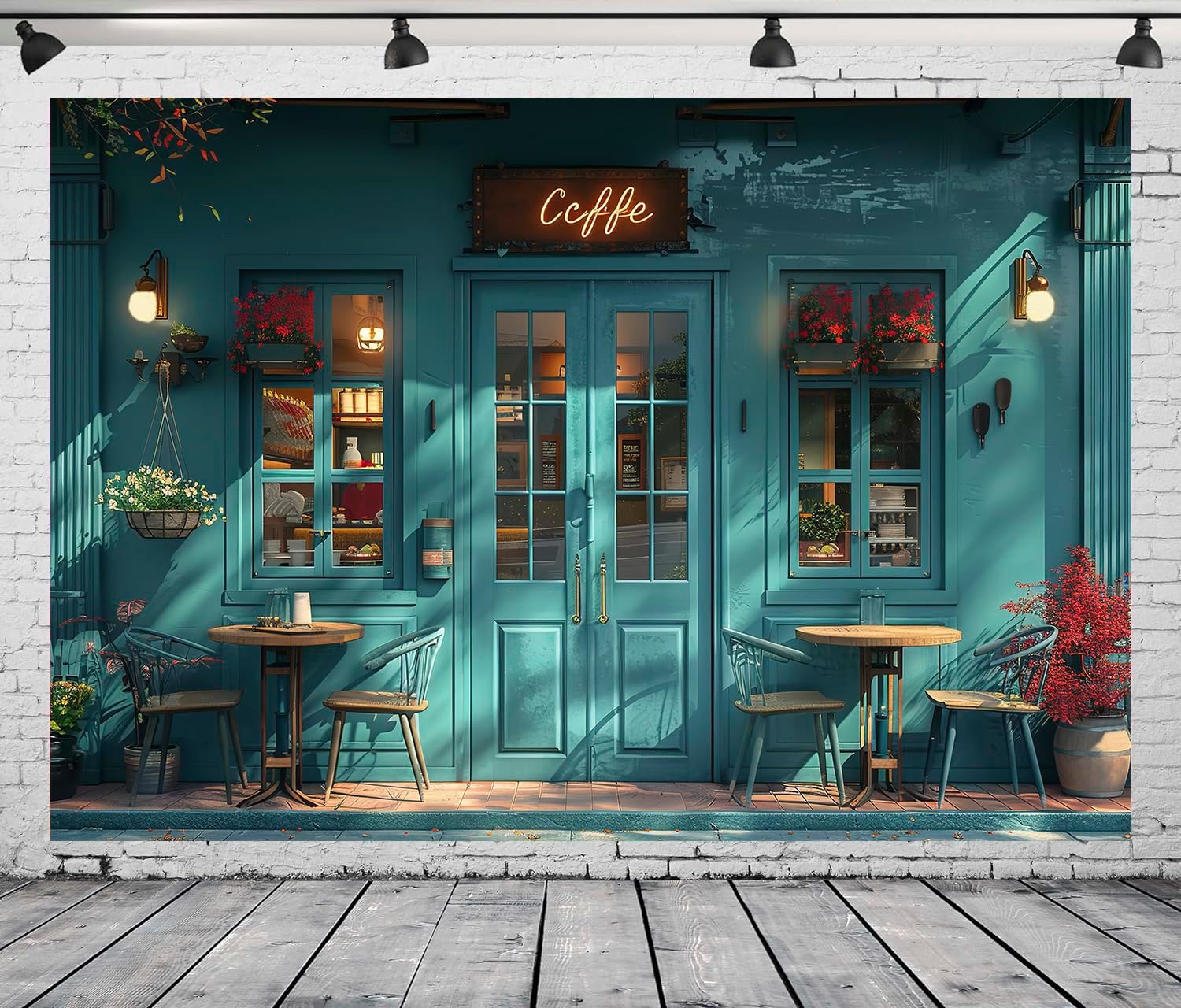 Amazon.com : DePhoto 7x5FT Cozy Coffee Restaurant Backdrop Cafe Ice ...