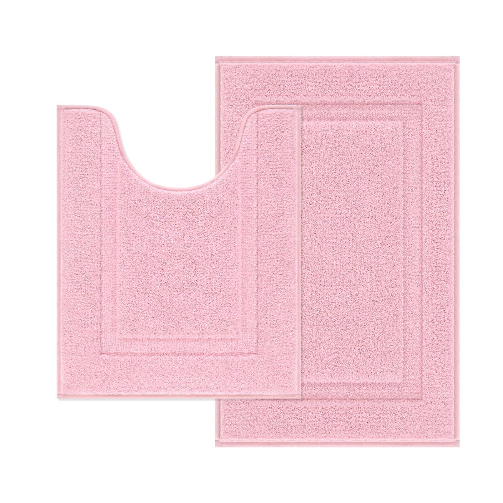 Amazon.com: SHACOS Pink Bathroom Rugs Set of 2 Pieces with U Shaped ...