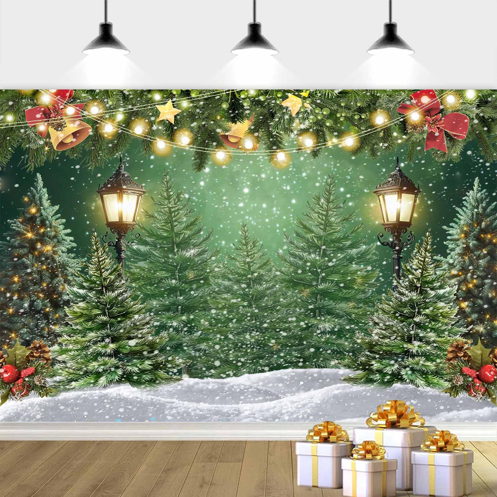 Amazon.com : 12X10ft Christmas Tree Photography Backdrop, Winter Xmas ...